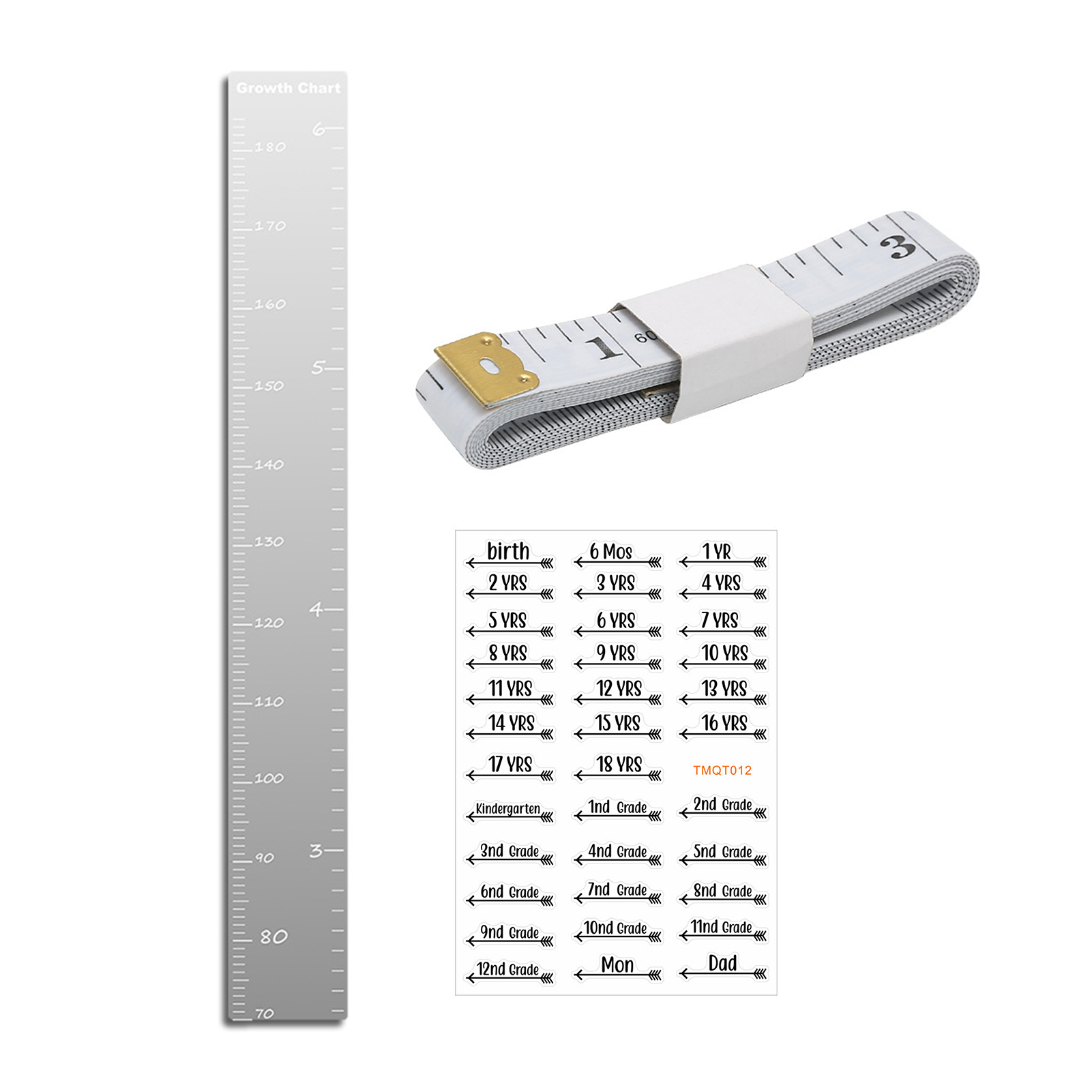 Xssm Acrylic Mirror Kids Growth Chart – Children Room Nursery Bedroom ...