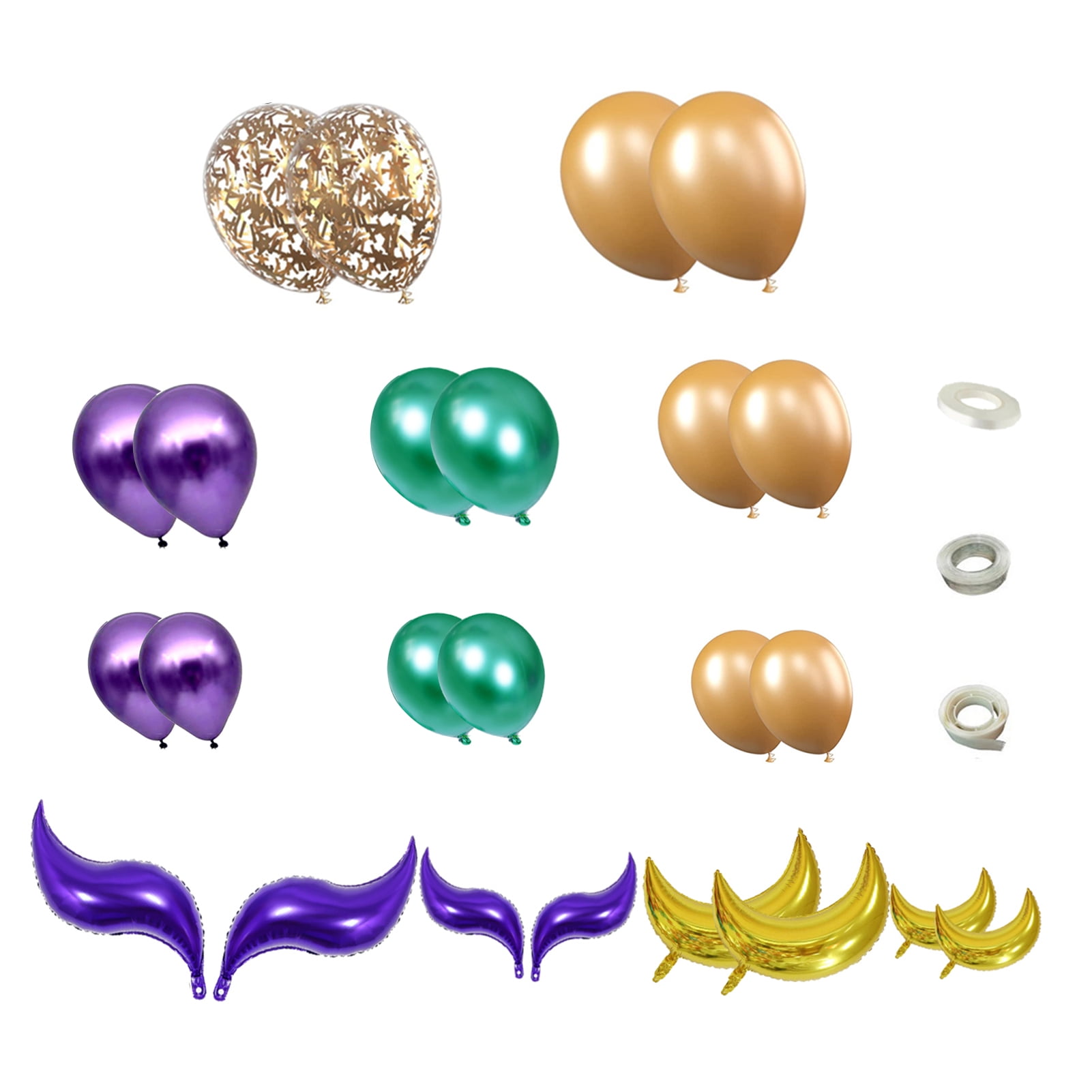 Xssm Carnival Balloon Arch Set – Metallic Latex Balloons for Birthday, Masquerade Party, Mardi ...