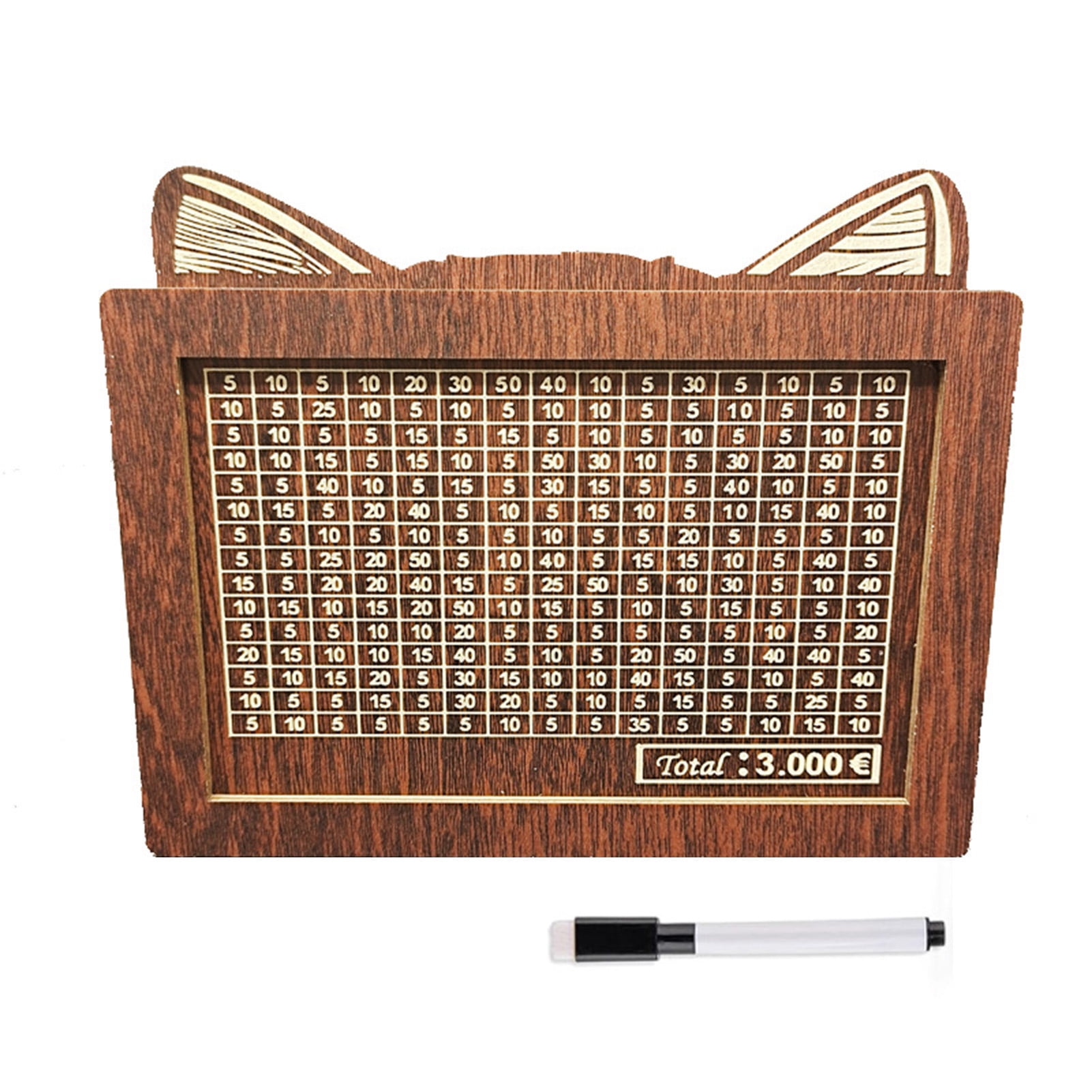 Xssm Cat Ear Wooden Money Box – With Counter 1000/2000/3000/5000/10000 ...