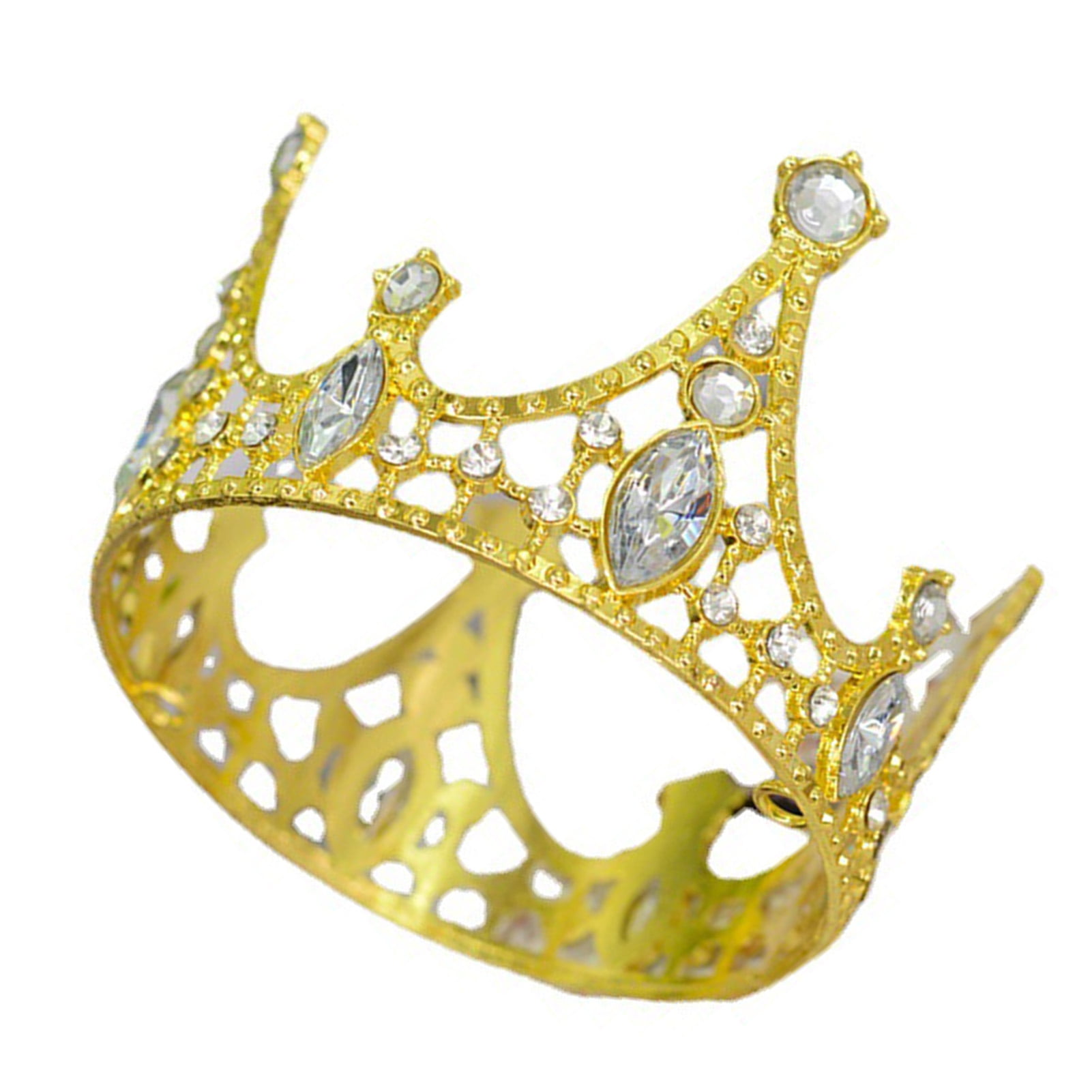 Xssm Crown Cake Topper – Faux Crystal Tiara, Sparkling Cake Decoration for Wedding, Birthday ...