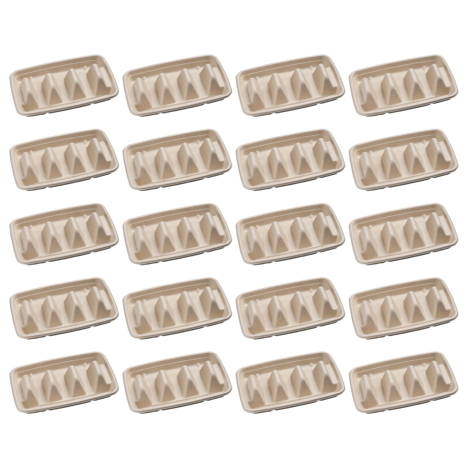 Xssm Disposable Taco Holders - 10/20Pcs, Sturdy Taco Tray with Dividers ...
