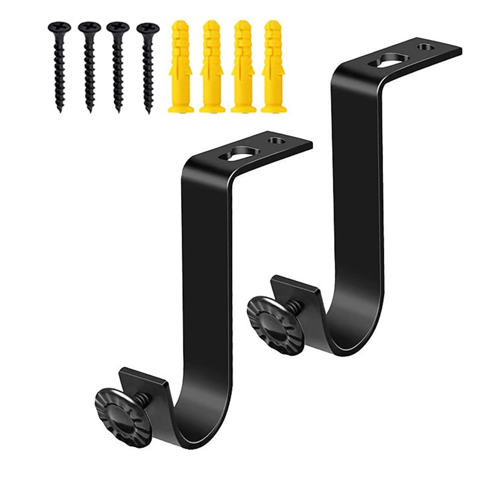 Xssm Drapes Pole Bracket, Sturdy & Adjustable, Mounting Screws & Wall ...