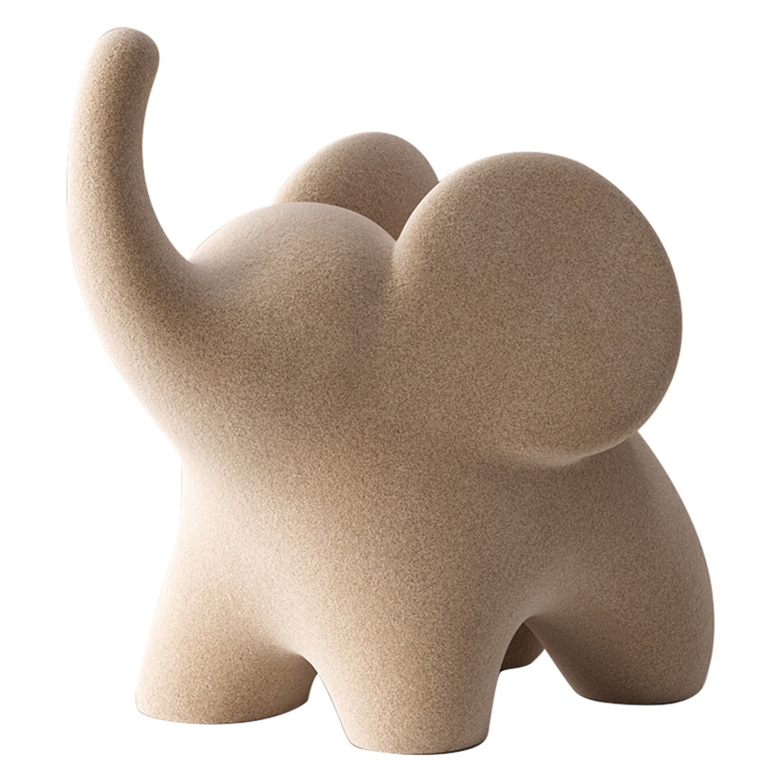 Xssm Elephant Statue Mini – Resin Elephant Figurine, White Flocking ...