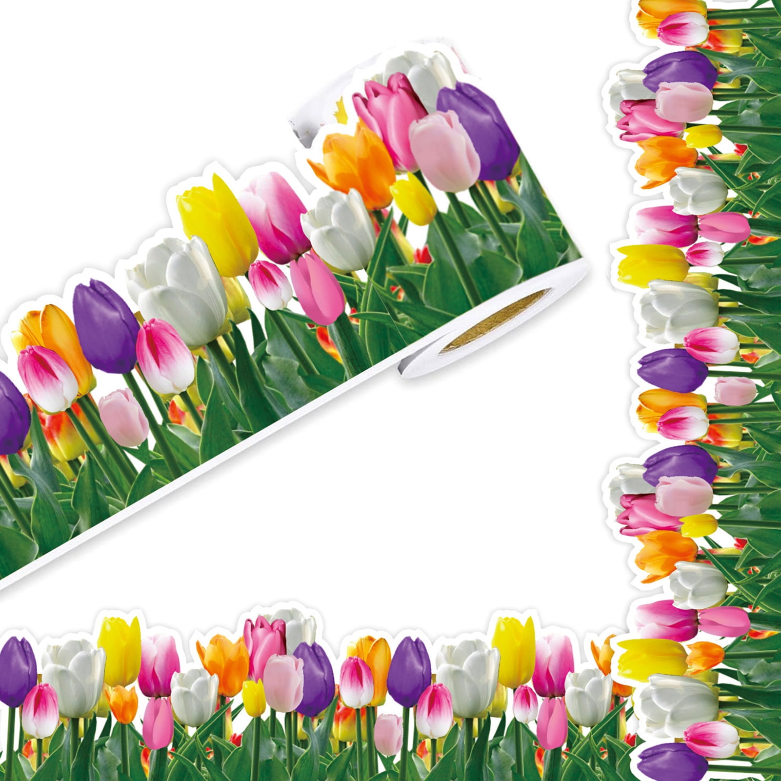 Xssm Floral Bulletin Border - Tulip Flower Trim, Easy to Apply, School ...