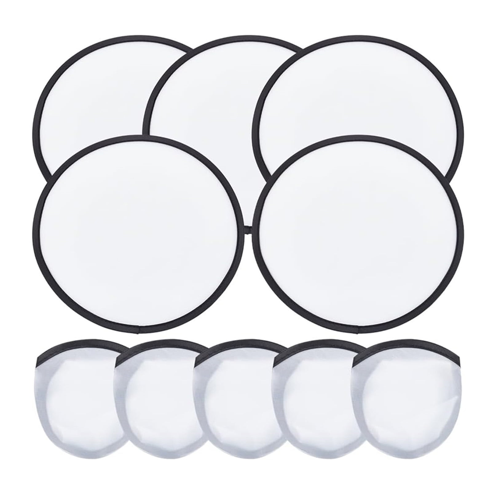 Xssm Folding Flying Disc Fan - 5Pcs with Storage Bag, Black White Edge ...