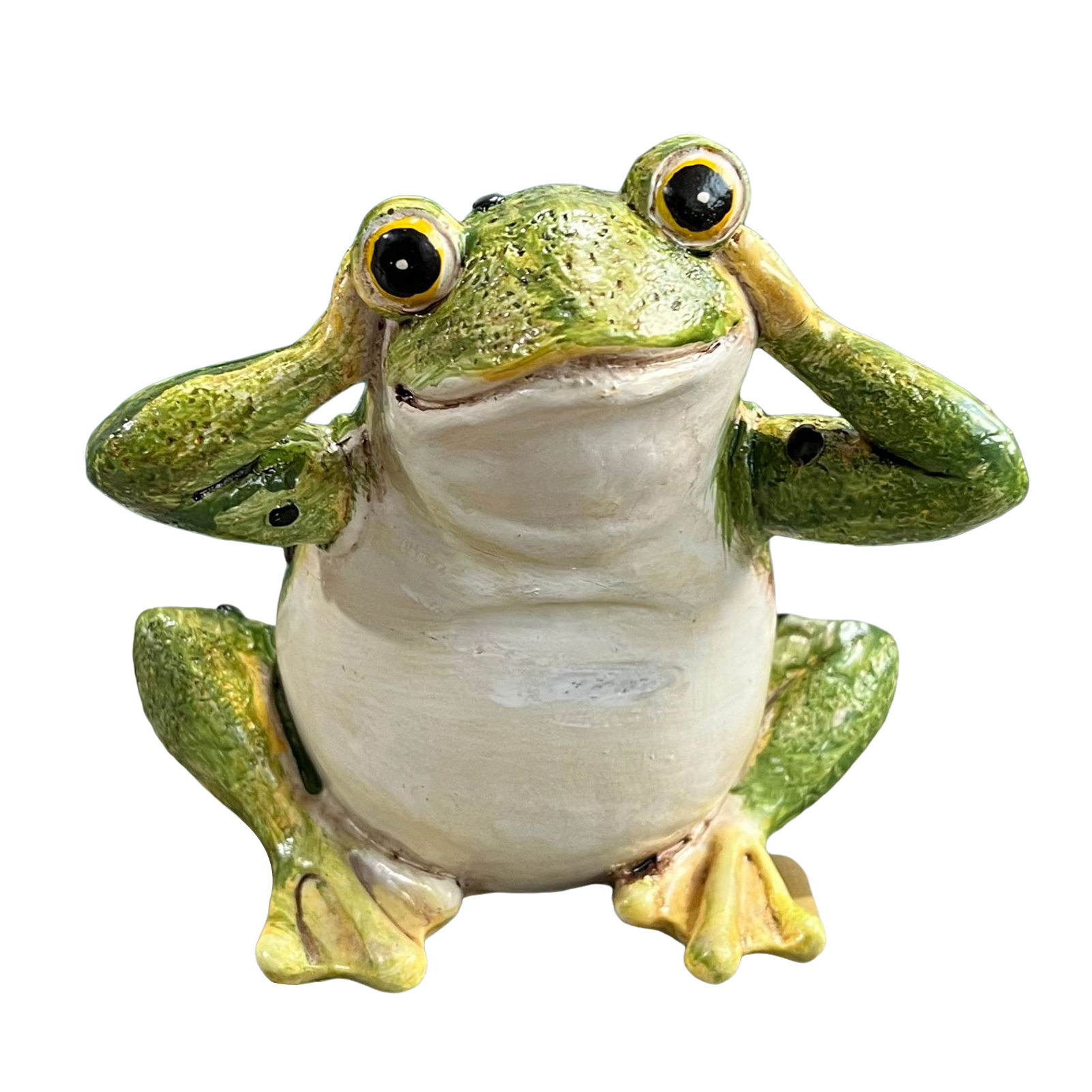 Xssm Garden Green Frog Figurine – No Speak, No Hear, No See Frog Statue, Resin Animal Sculpture ...
