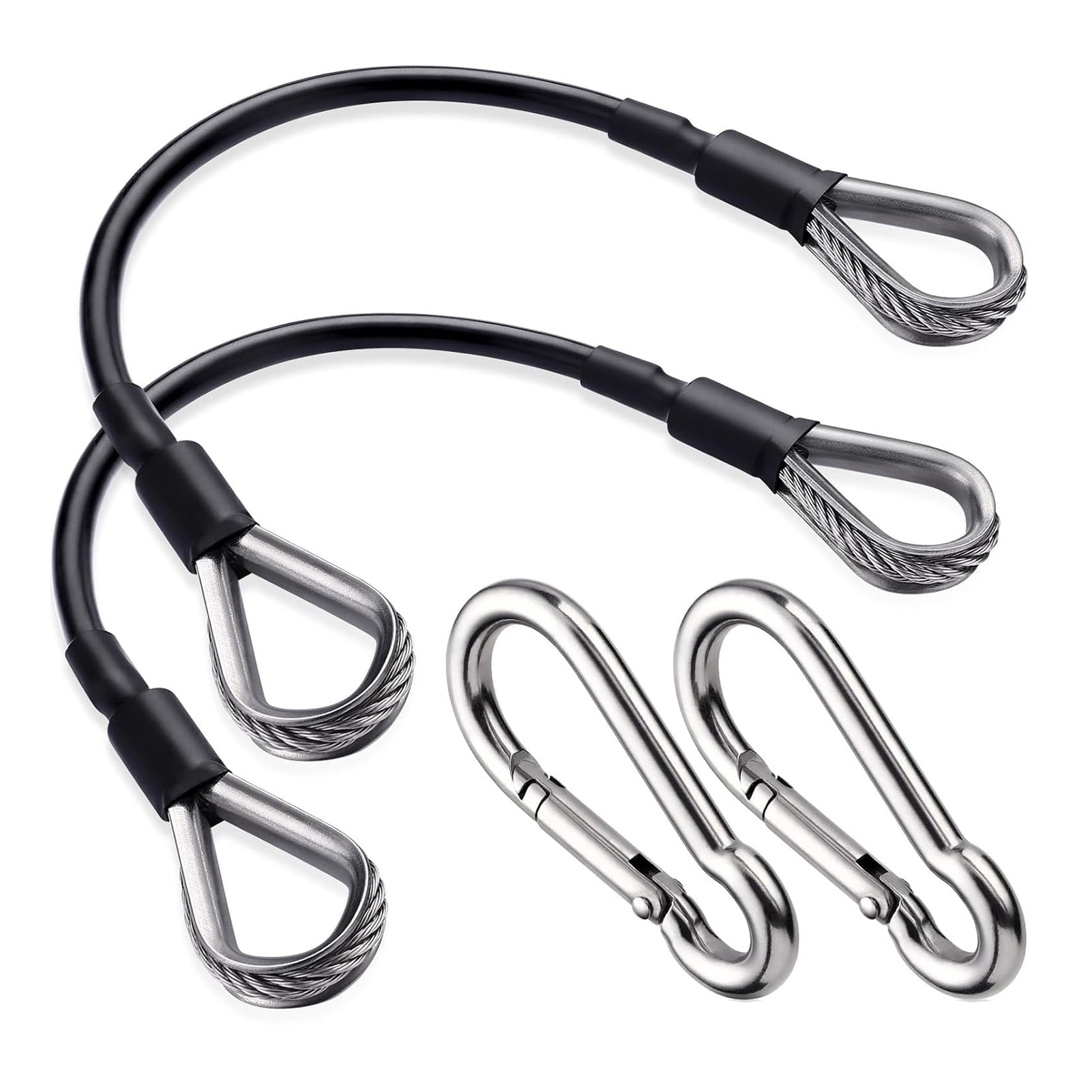 Xssm Gym Extension Cable Set, 2Pcs, Stainless Steel Carabiner, Fitness ...