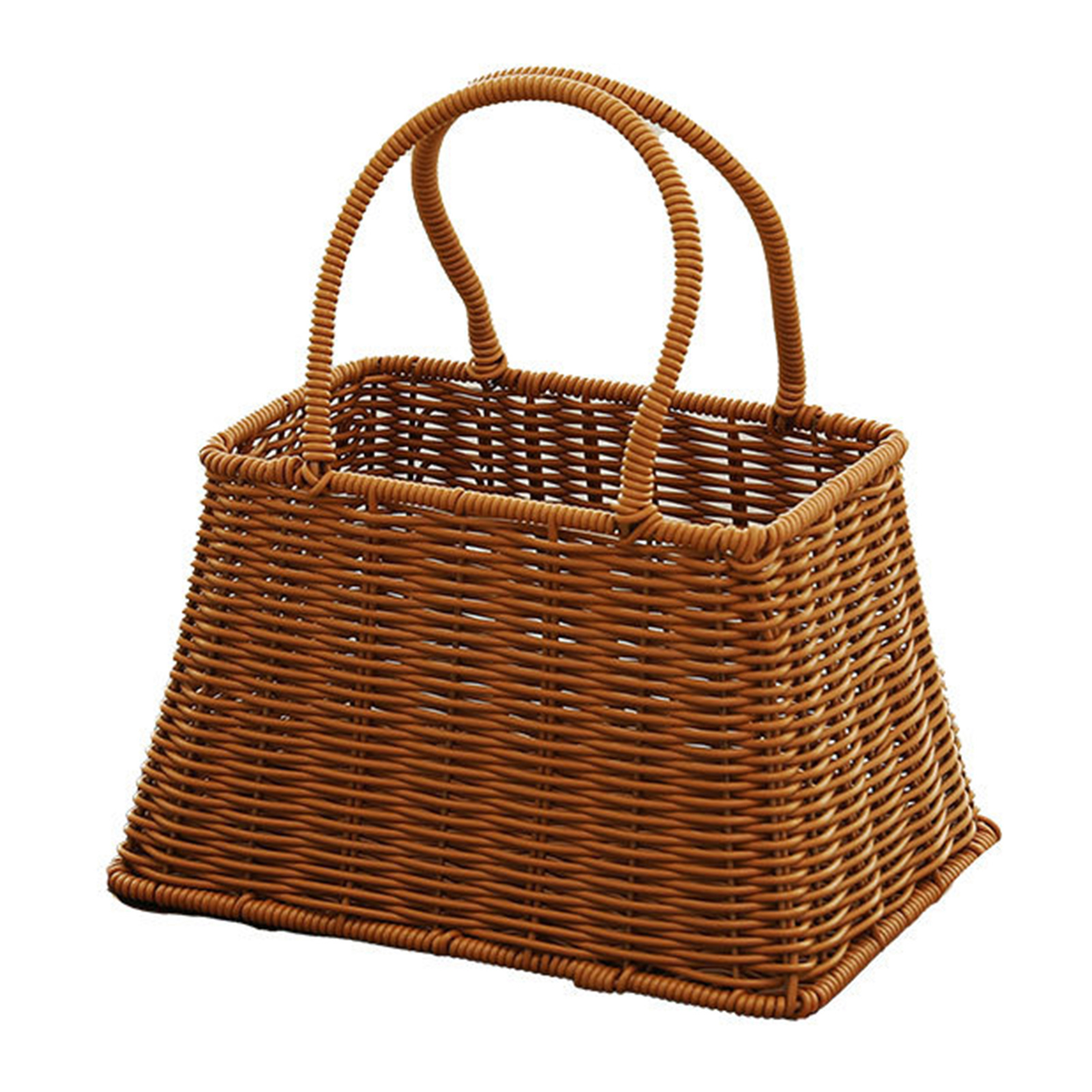 Xssm Handmade Gift Basket – Faux Rattan Open Woven Basket with Handle ...