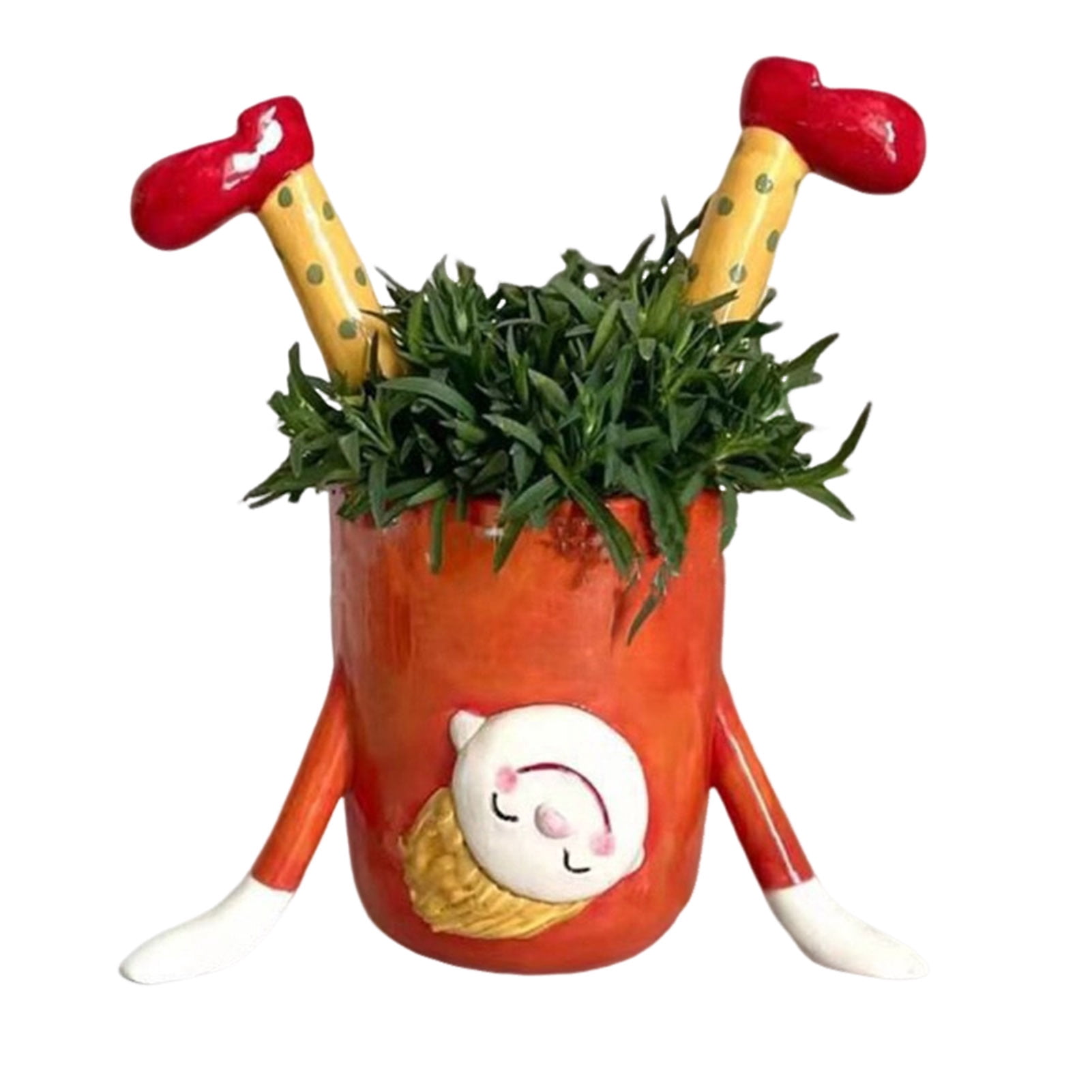 Xssm Handstand Girl Planter Pot, Resin Upside-Down Girl Flowerpot ...