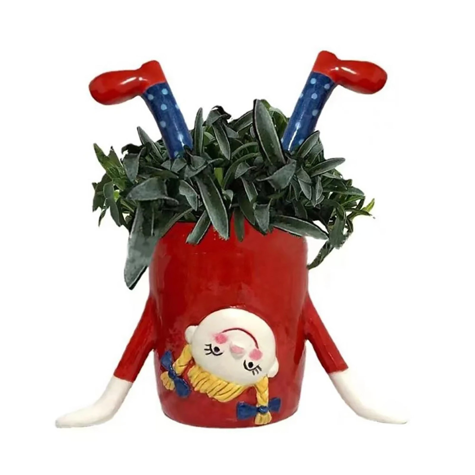 Xssm Handstand Girl Planter Pot, Resin Upside-Down Girl Flowerpot ...