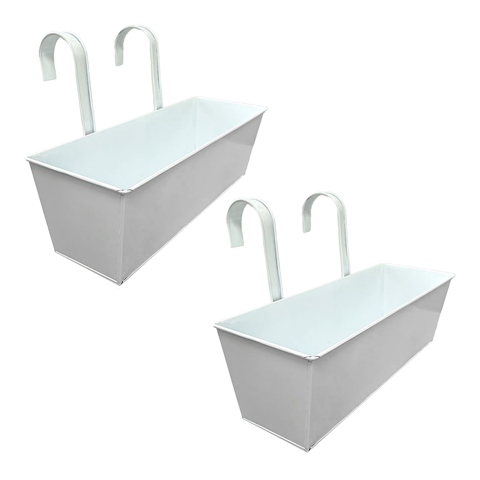 Xssm Hanging Flower Pot – Rectangular Railing Planter with Drainage ...