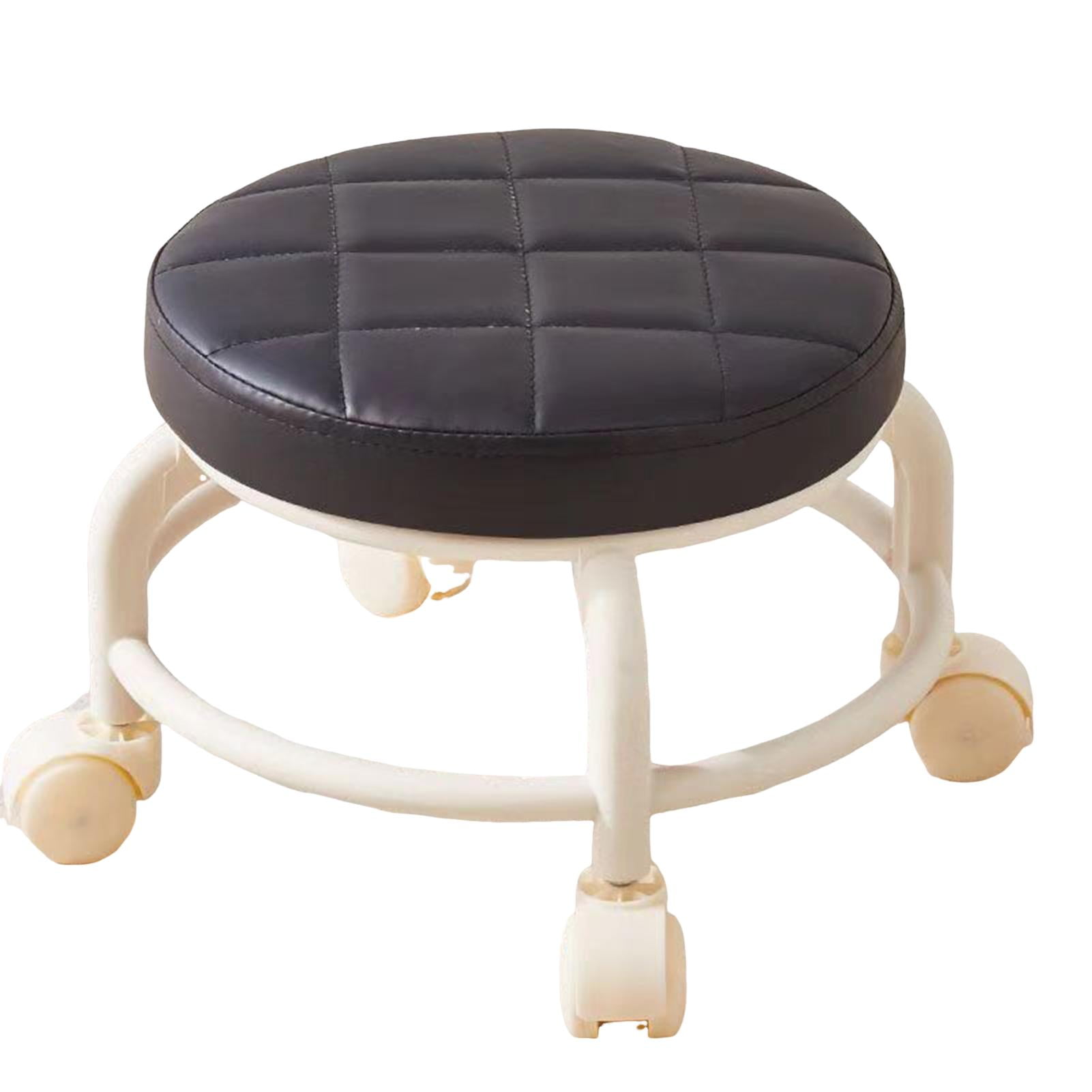 Xssm Low Rolling Stool – with 360 Degrees Swivel Wheels, Faux Leather ...