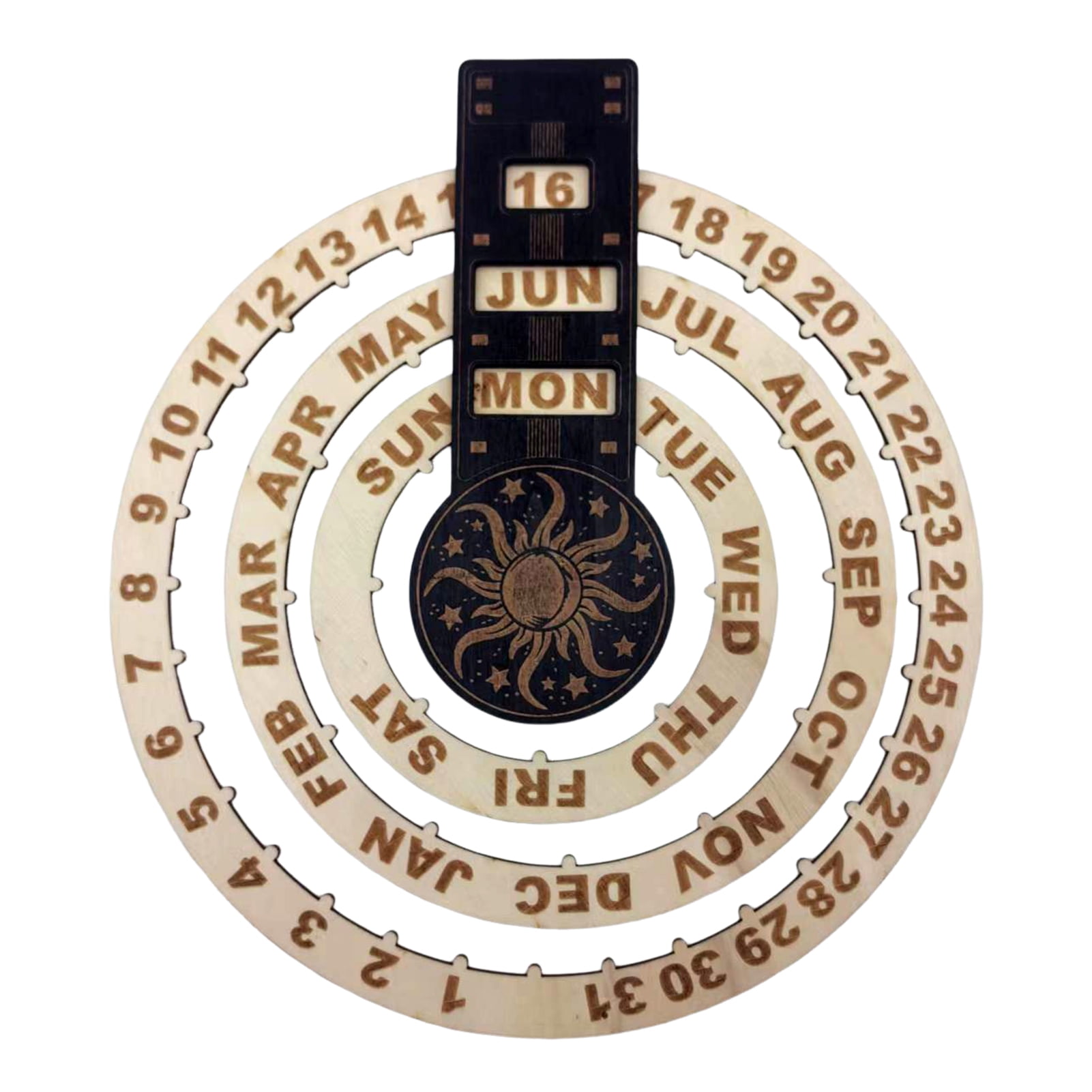 Xssm Manual Rotating Perpetual Wall Calendar - Date Week Months Display ...