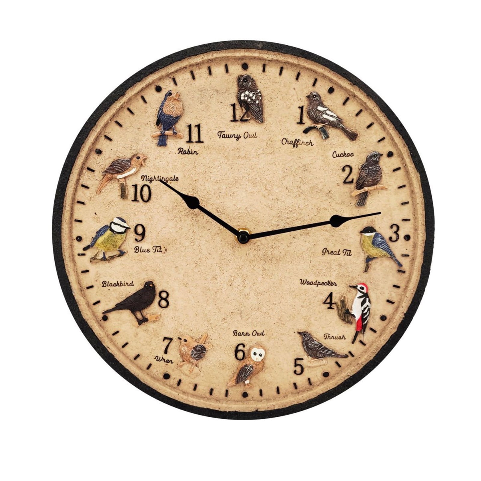 Xssm Outdoor Wall Clock, Waterproof with Unique Birds Patterns, Retro Design, Non-Ticking ...