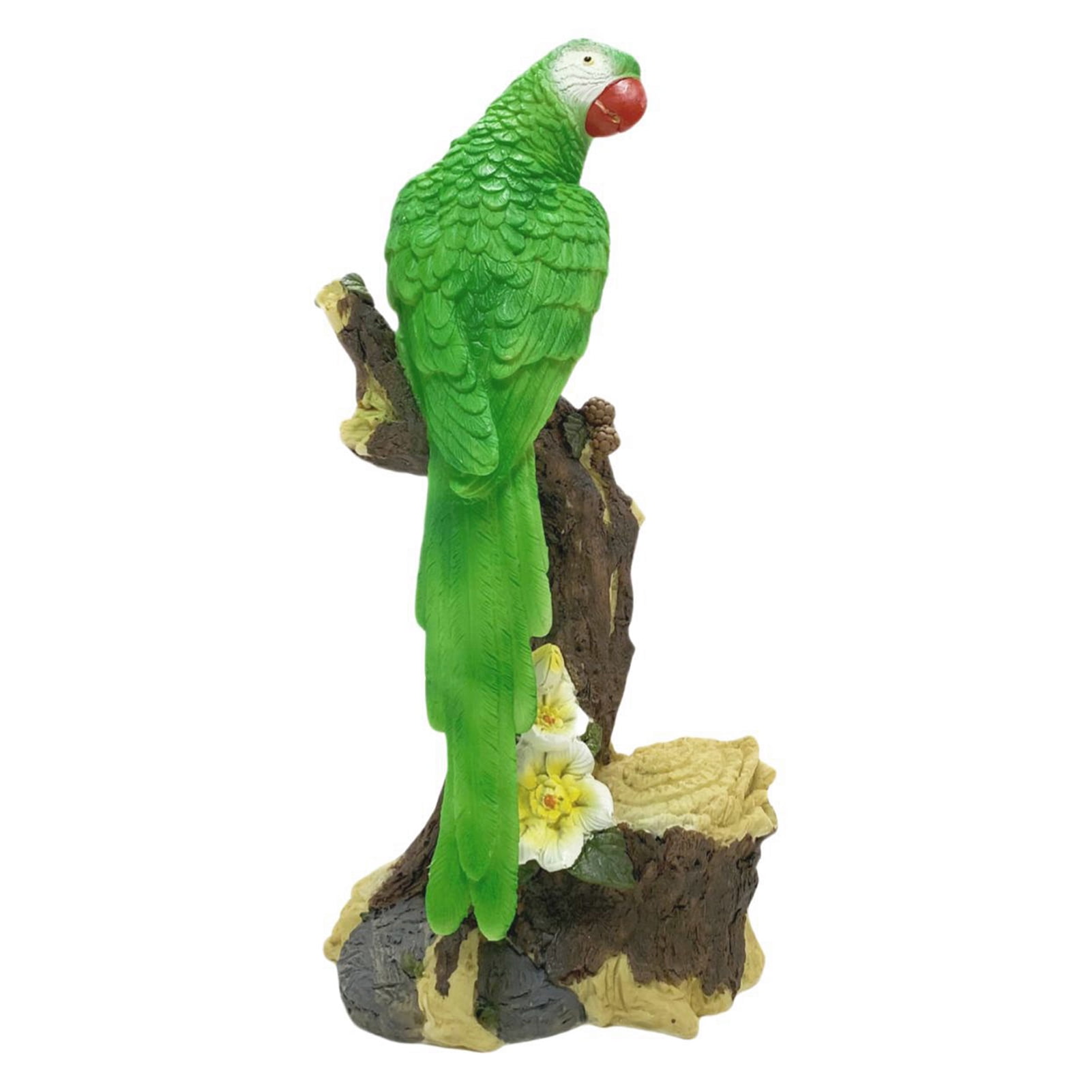 Xssm Resin Parrot Statue – Realistic Garden Parrot Figurine, Standing ...