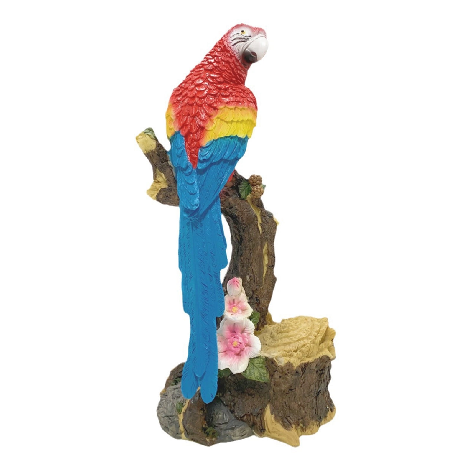 Xssm Resin Parrot Statue – Realistic Garden Parrot Figurine, Standing ...