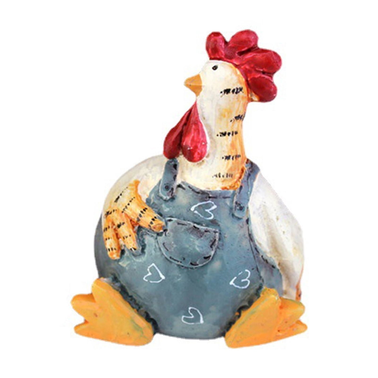 Xssm Rooster Figurine – Resin Tabletop Chicken Ornament, Sitting ...