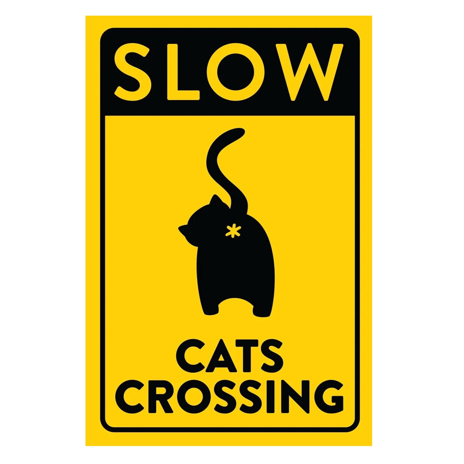 Xssm Slow Down Sign – Cats Crossing Sign, Metal Warning Sign with Cat ...