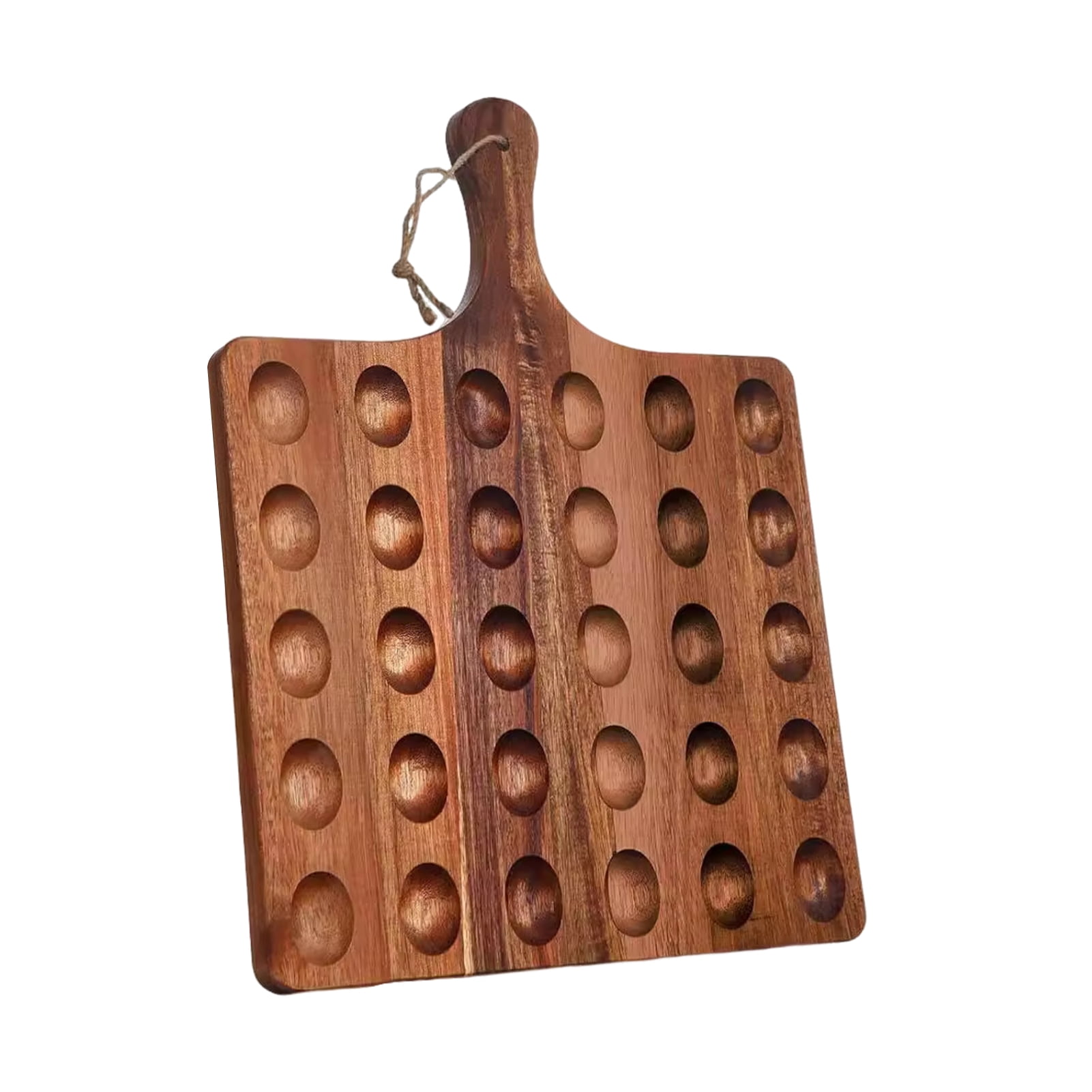 Xssm Wooden Egg Tray – with Rope Handle, Reversible Egg Holder Plate ...