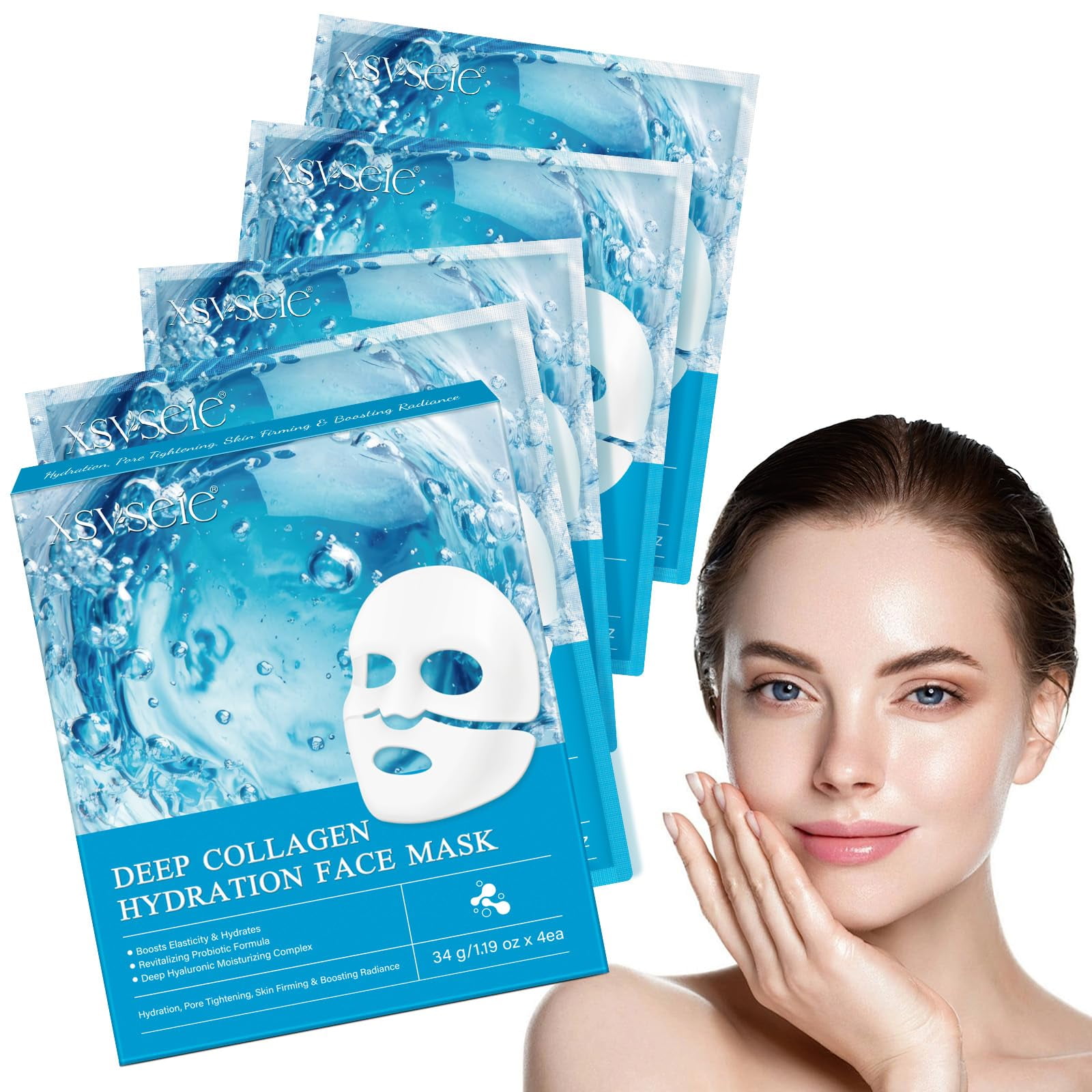 Xsvseie Collagen Face Mask, Deep HYZ01 Collagen Anti Mask Hydrogel ...