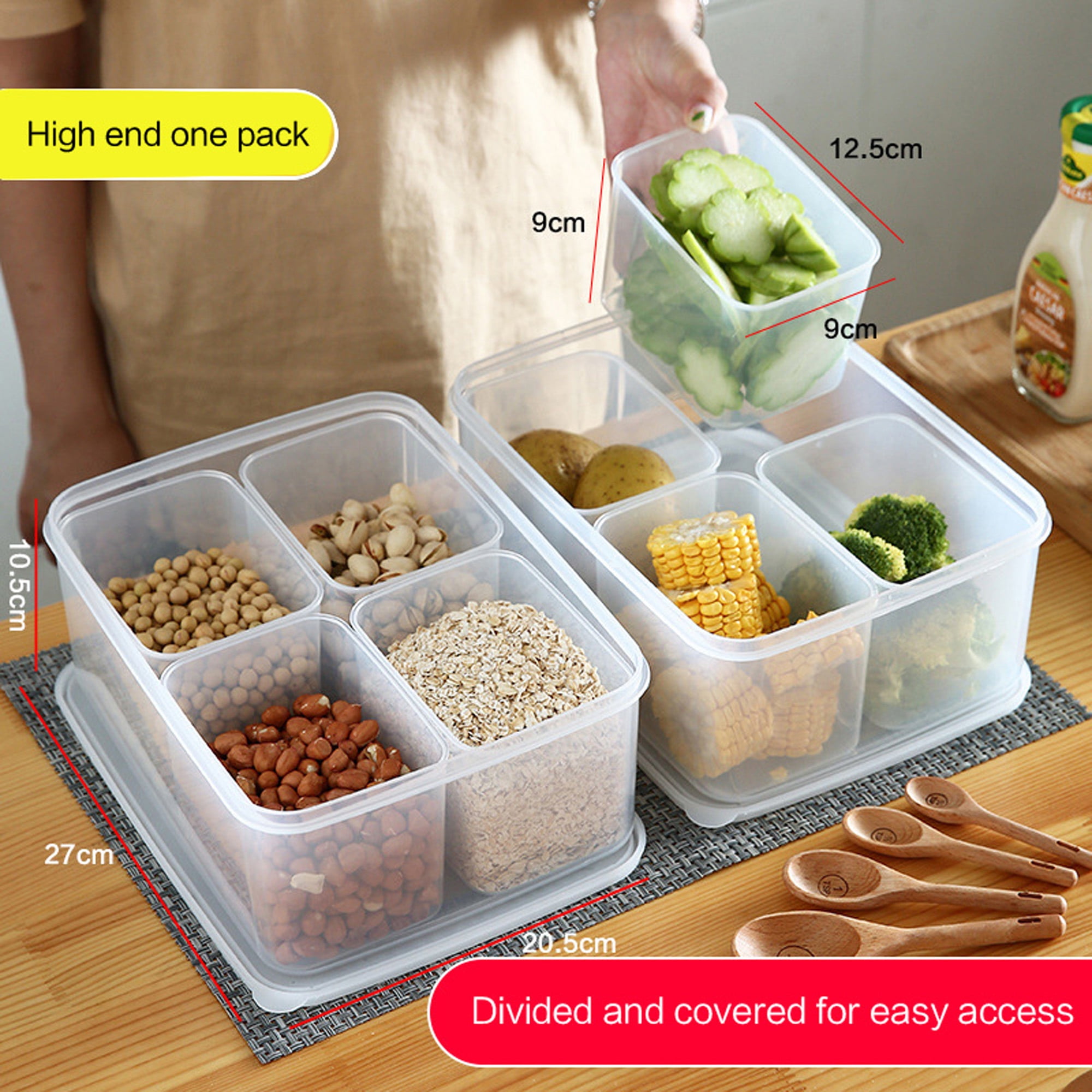 Xsylife Clear Food Storage Box with Lid, Meat Fruit Vegetable ...