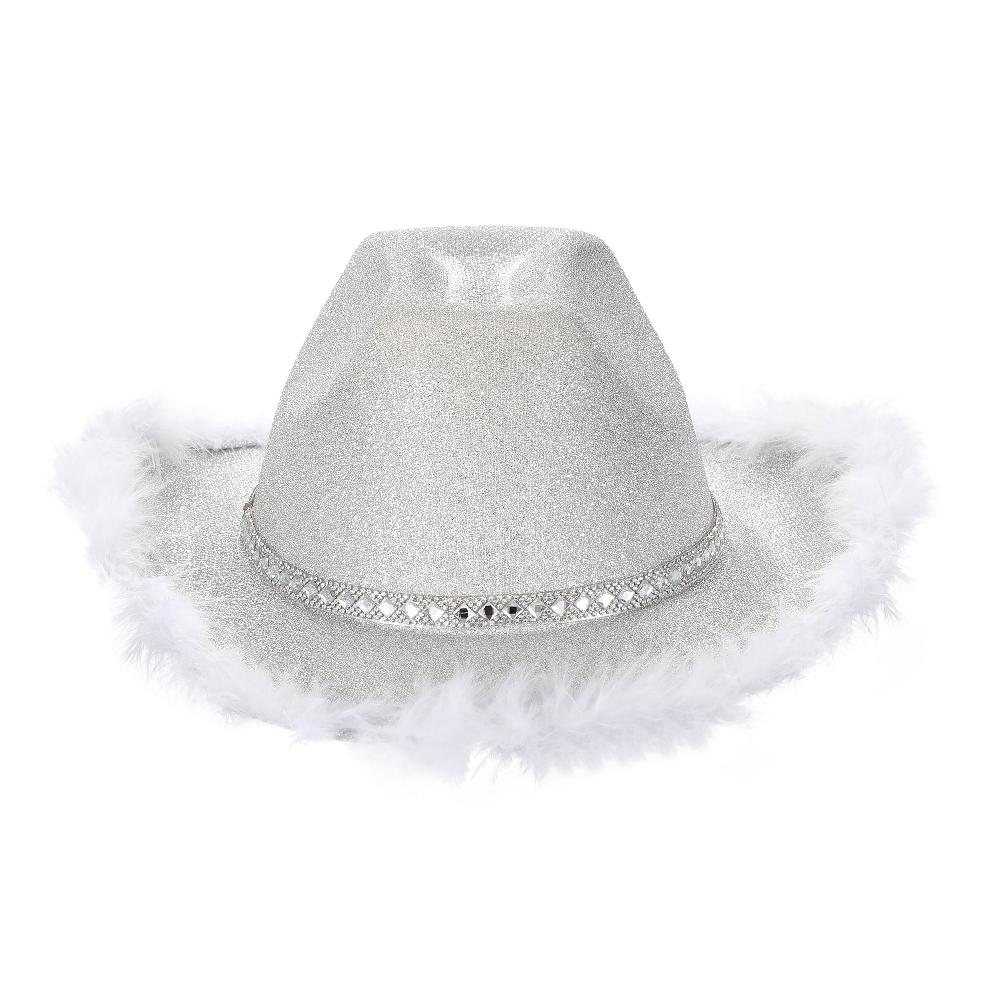 Xsylife Cowboy Cowgirl Hat for Women Men Western Style Furry Trim Wide ...