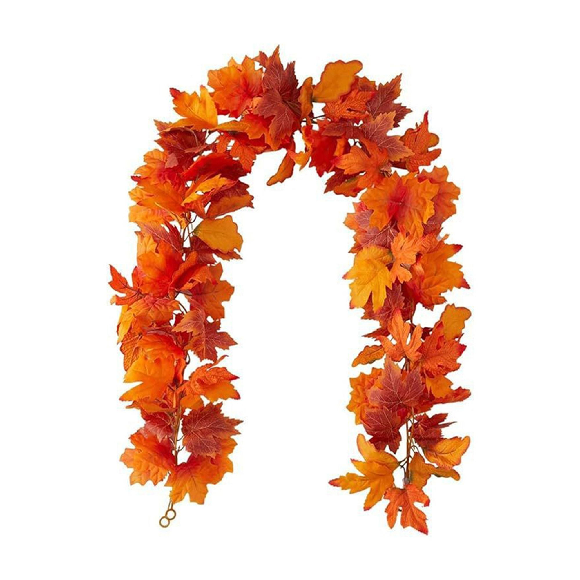 Xsylife Fall Garland Maple Leaf,Hanging Vine Garland Artificial Autumn ...