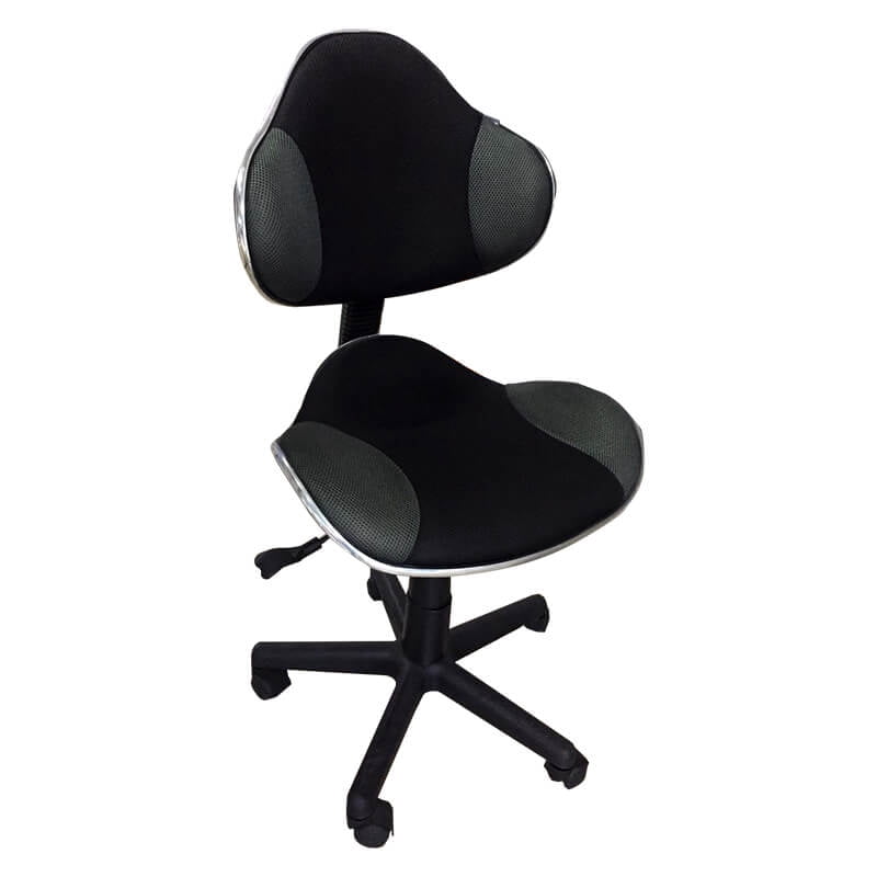 Xtech Office Chair Cloth Modern Style with Wheels Pneumatic Height Adjustment 2 Tone Black Grey ...