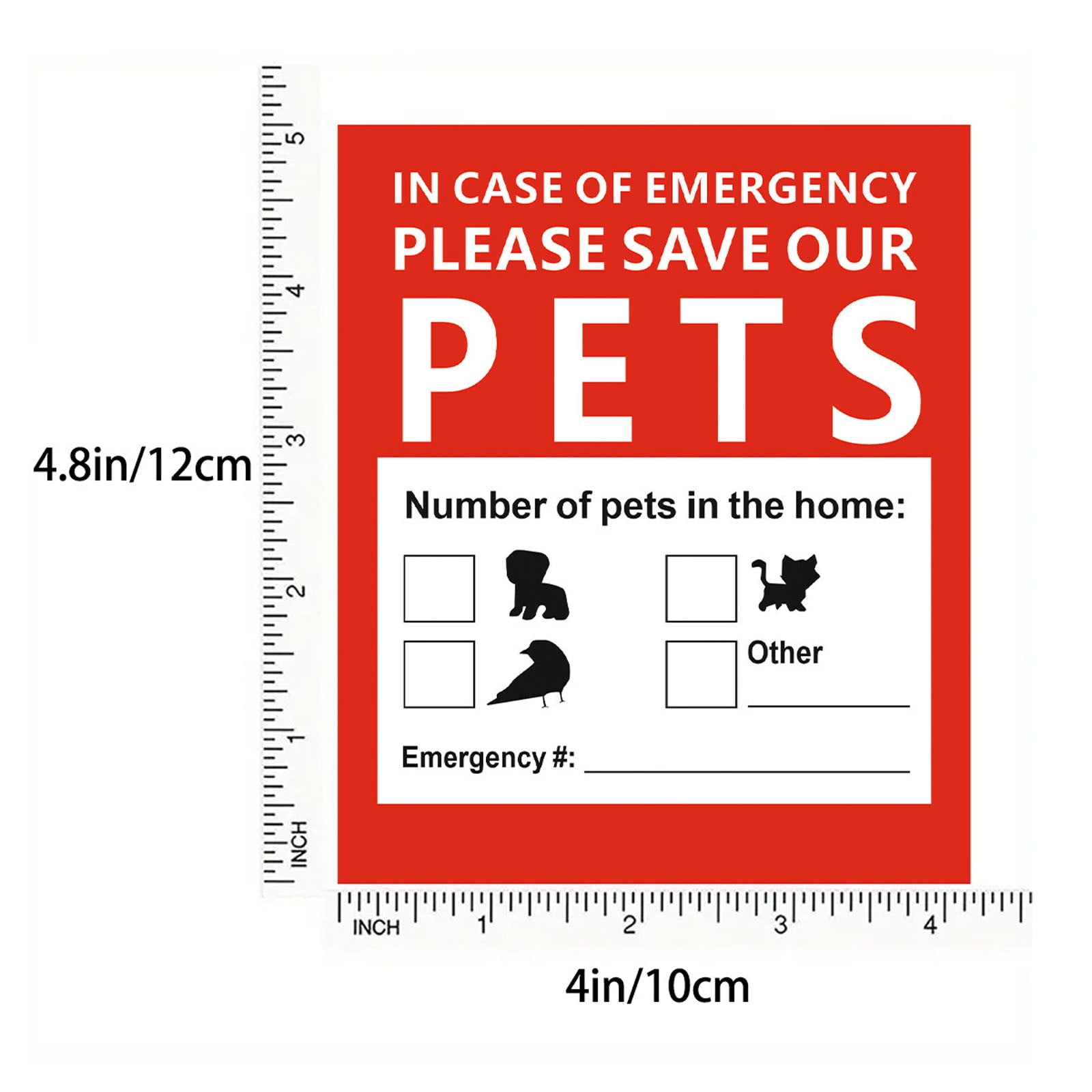 Xtnmypj Pet Inside Sticker - 1 Pack Pet Alert Safety Fire Rescue ...