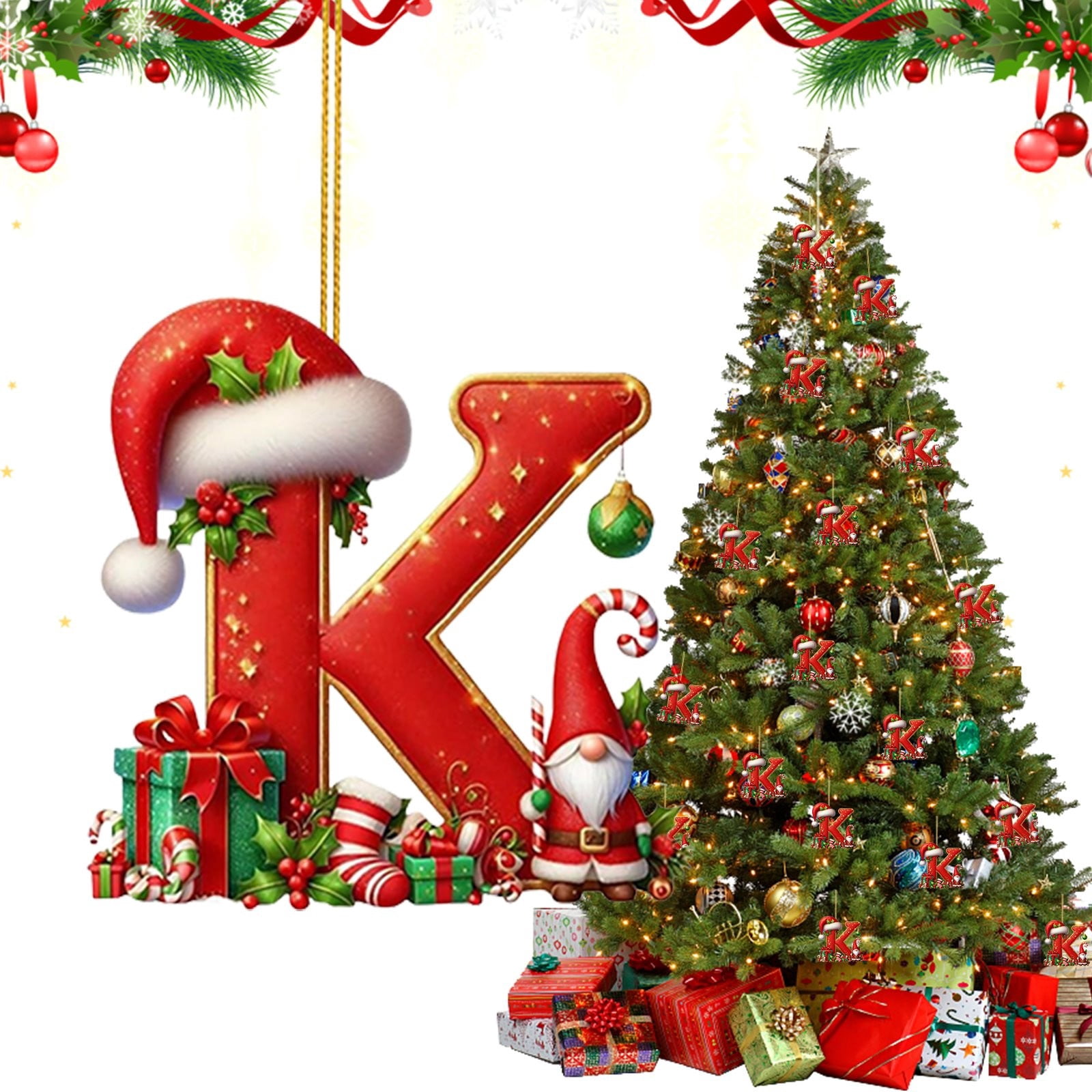 Xtorkit Letter Ornaments,Letter Christmas Ornaments,26 Letter ...