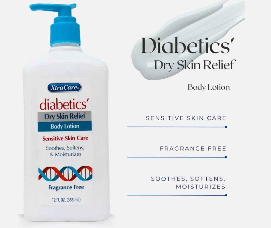 Xtra Care Diabetics 12 FL OZ Dry Skin Relief Body Lotion Sensitive Skin ...