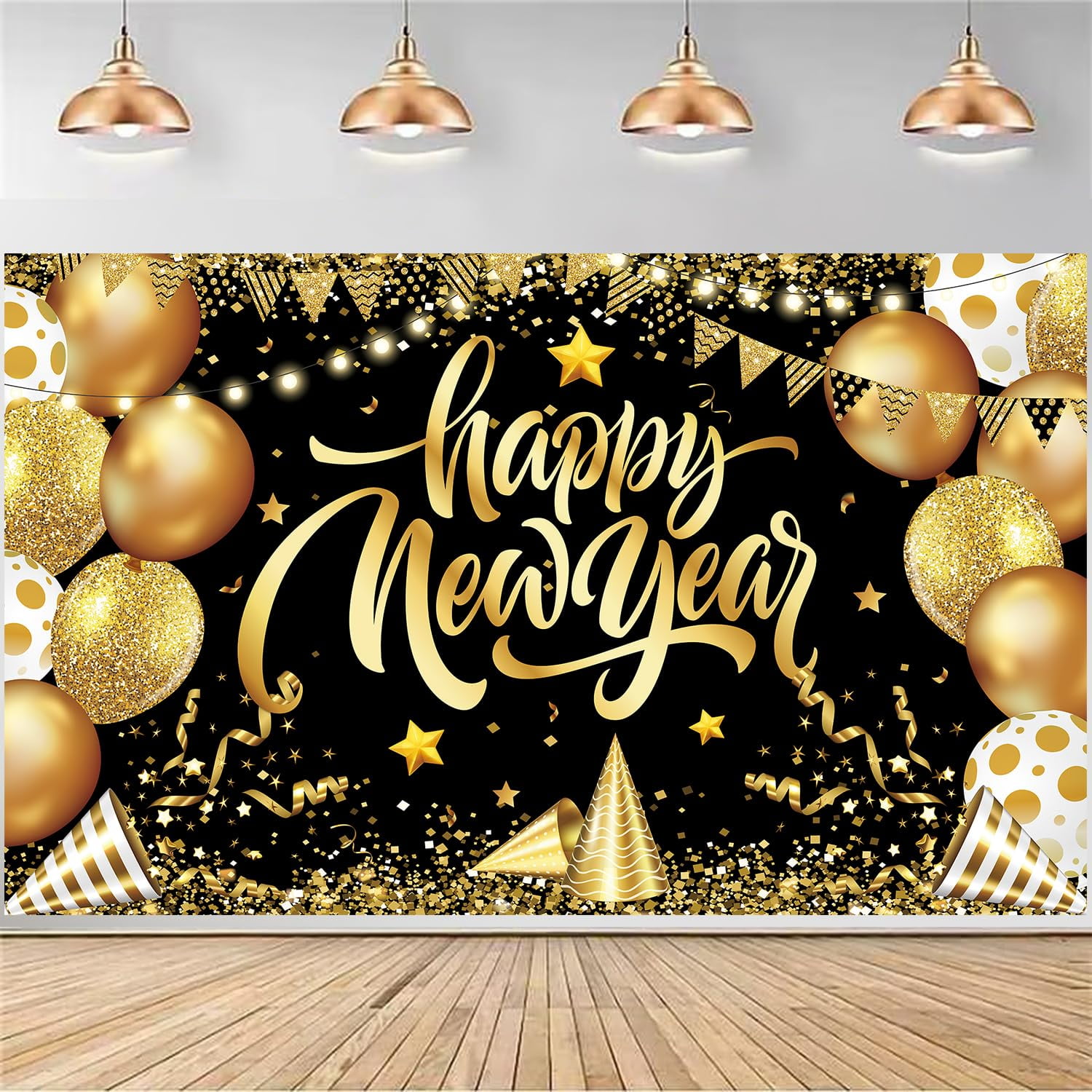 Xtra Large CM31 Happy New Year Banner - New Year Eve Party supplies ...