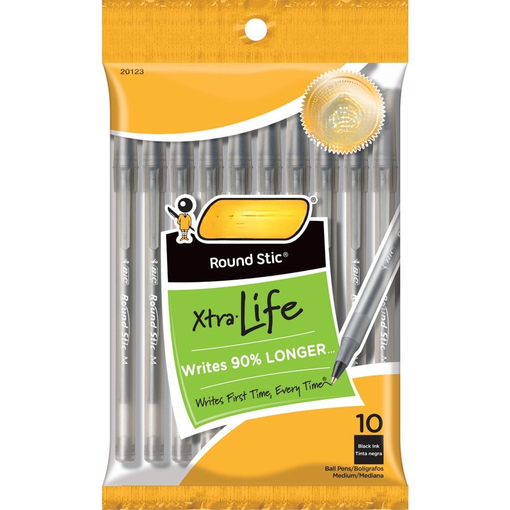 Xtra Life 1mm Medium Point Ball Pen, 10CT, Black - Walmart.com