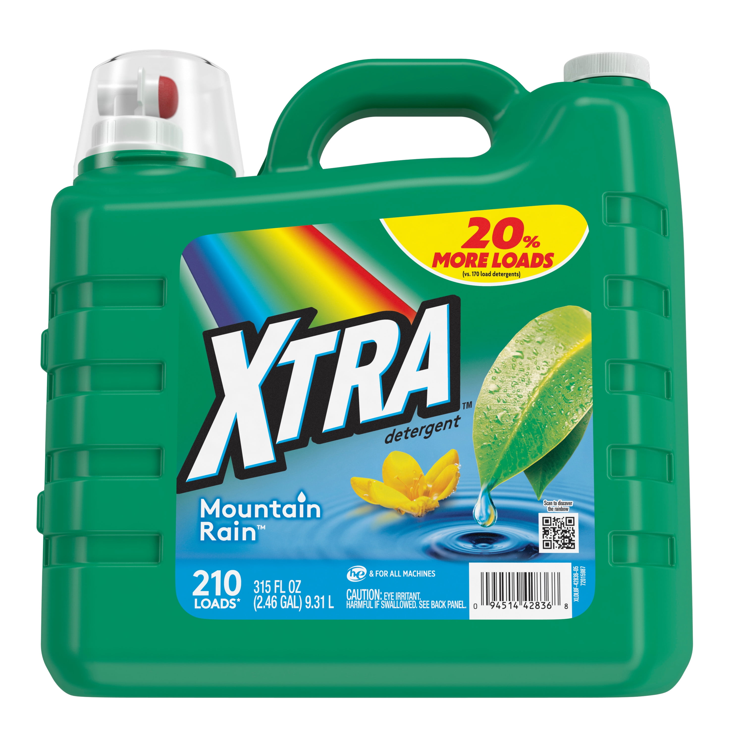 Xtra Liquid Laundry Detergent, Mountain Rain, 315oz - Walmart.com