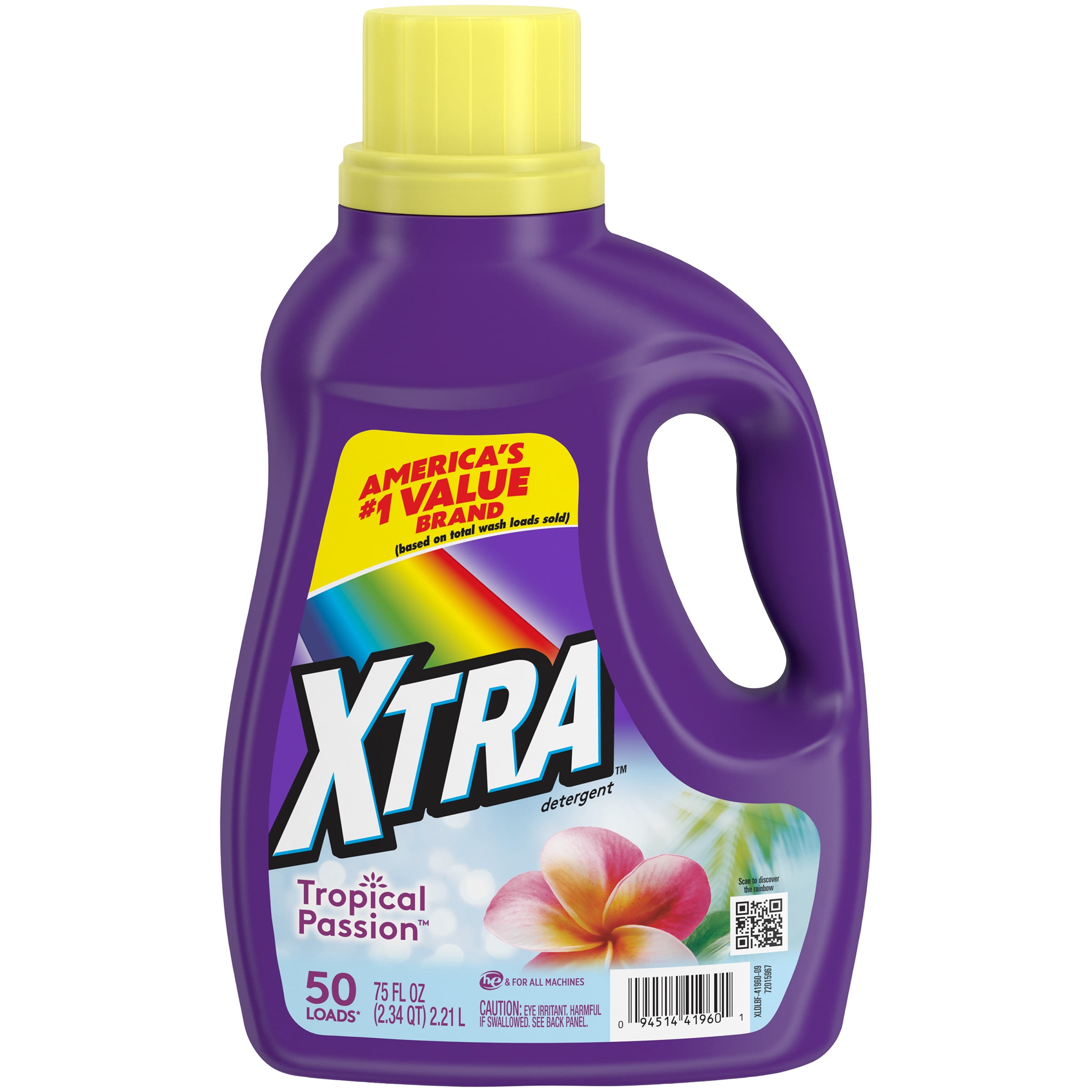 Xtra Liquid Laundry Detergent, Tropical Passion, 75oz - Walmart.com
