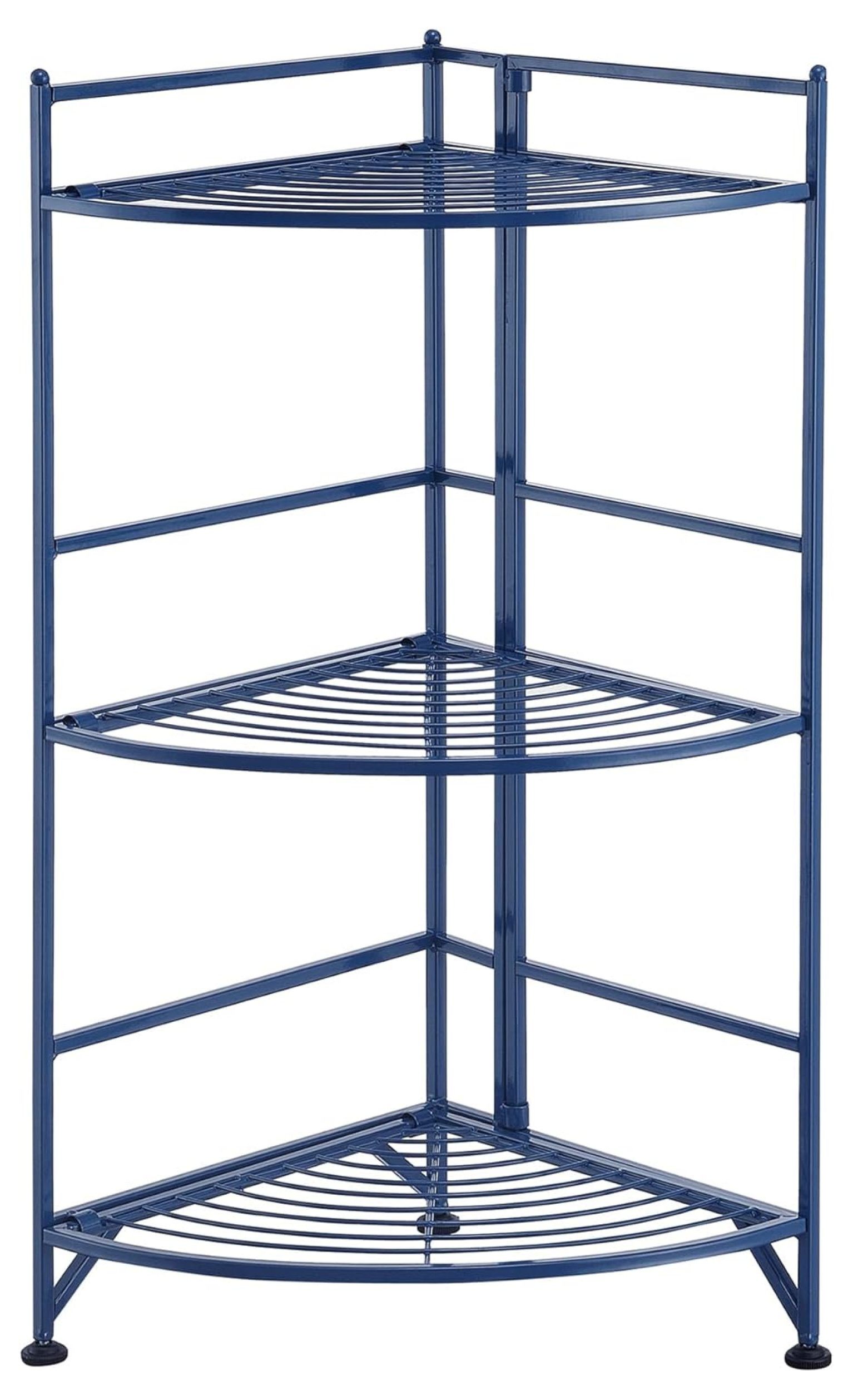 Xtra Storage 3 Tier Folding Metal Corner Shelf, Cobalt Blue - Walmart.com