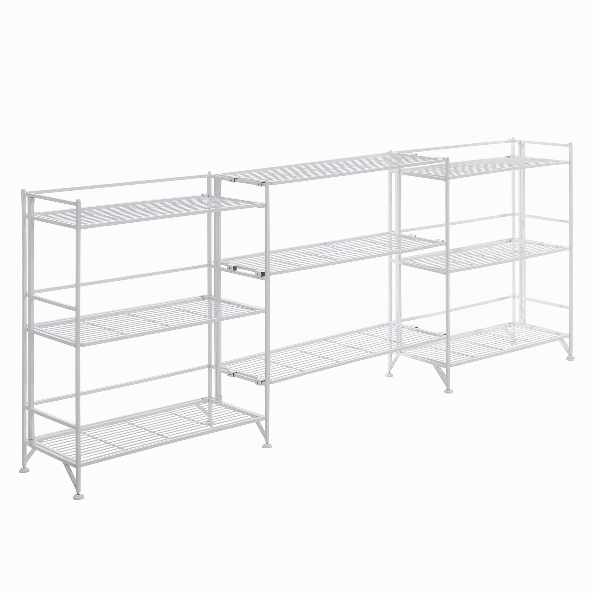 Xtra Storage 3 Tier Wide Folding Metal Shelves - Convenient, Tool-Free ...