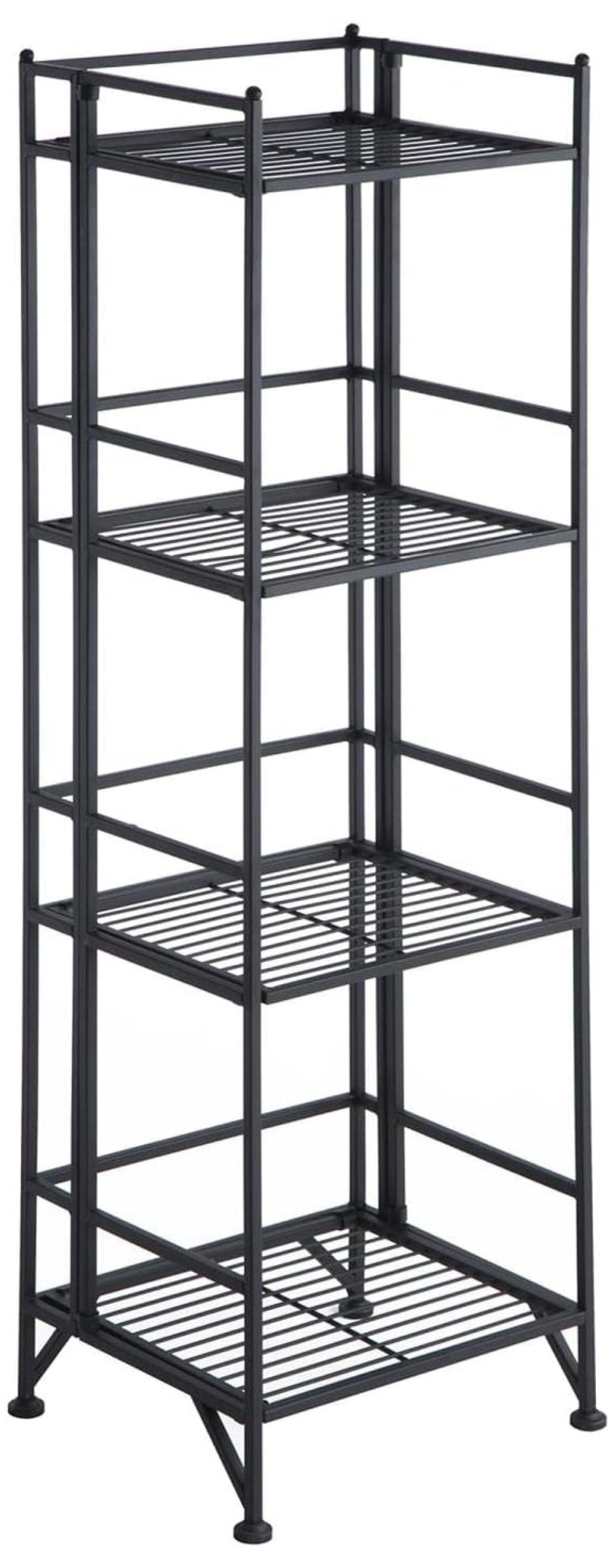 Xtra Storage 4 Tier Folding Metal Shelf, Black - Walmart.com