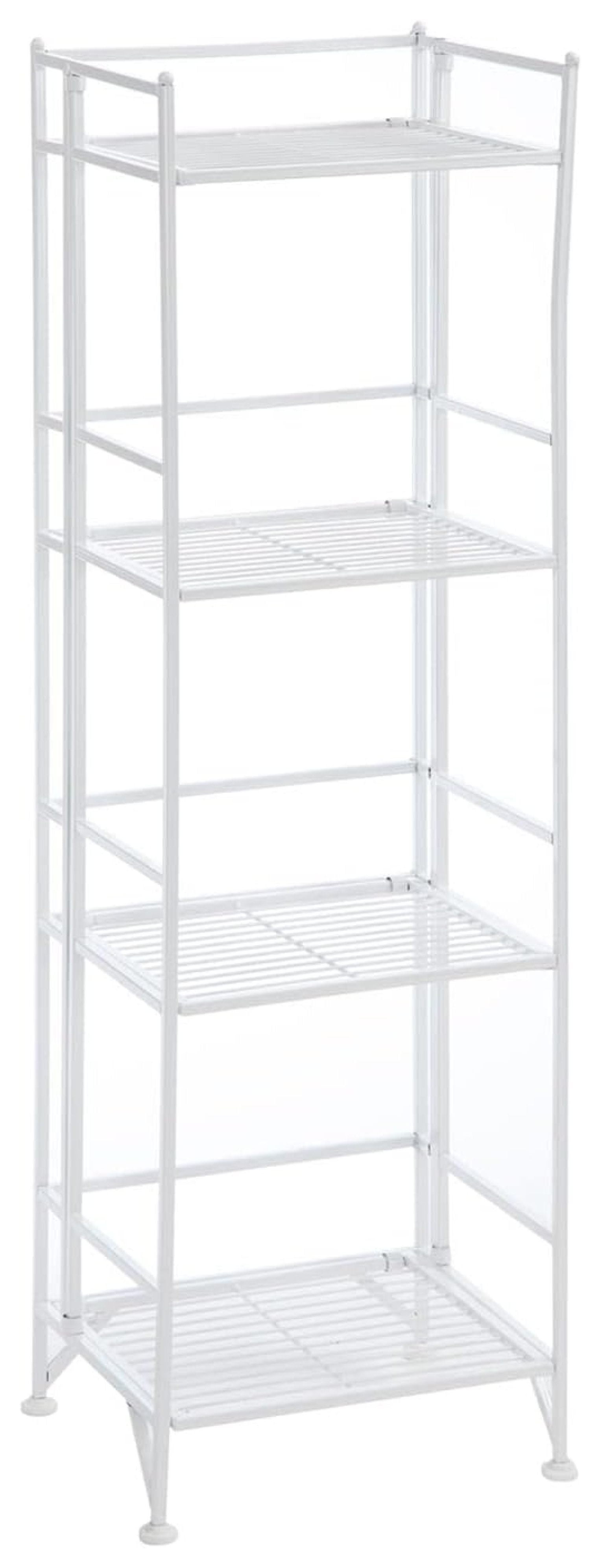 Xtra Storage 4 Tier Folding Metal Shelf, White - Walmart.com