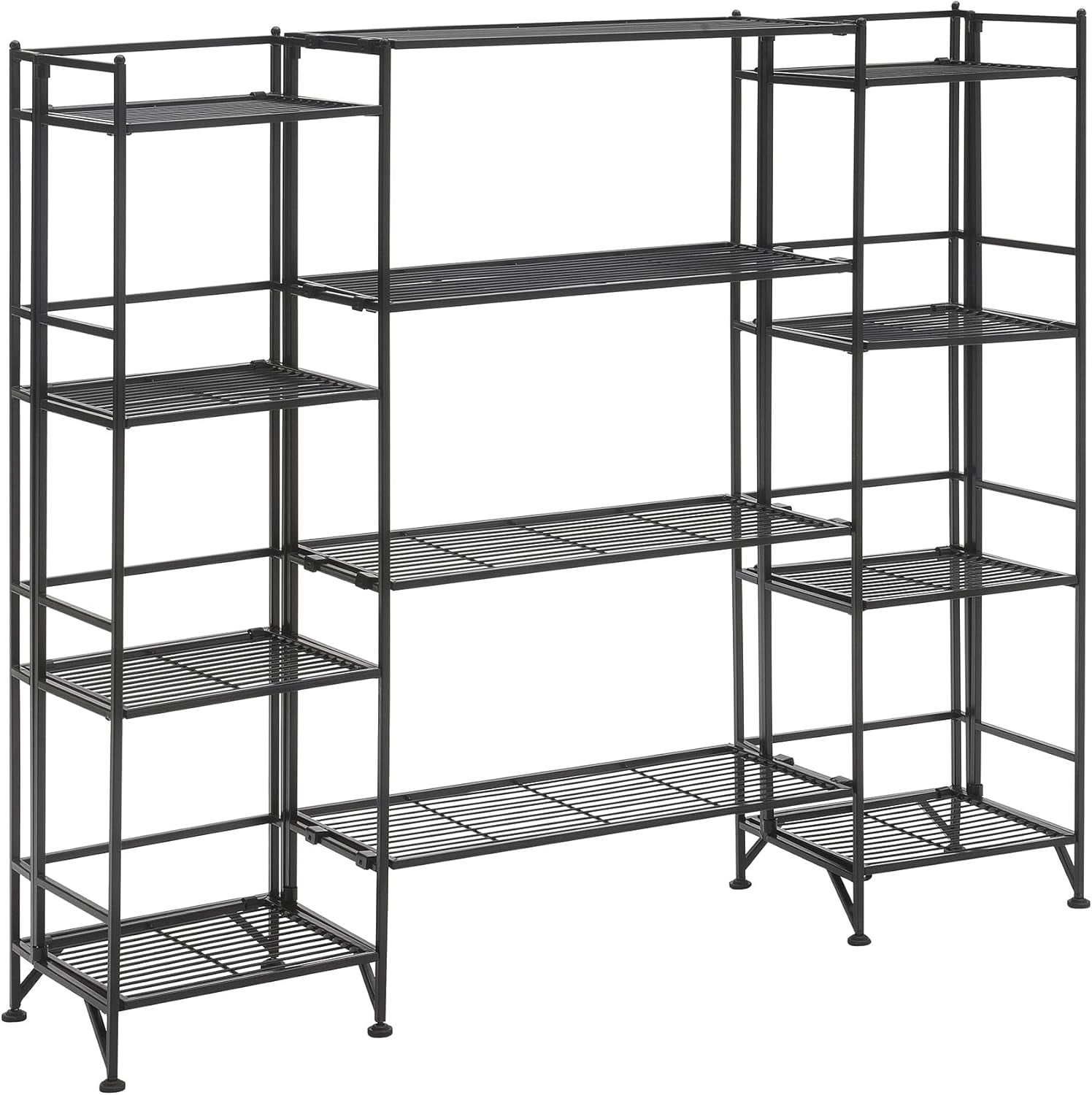 Xtra Storage 4 Tier Folding Metal Shelves with Set of 4 Extension ...