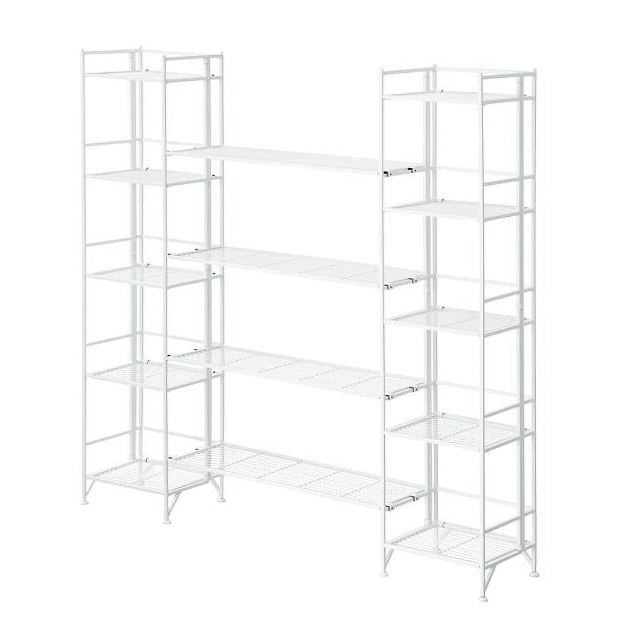 Xtra Storage 5 Tier Folding Metal Shelves with Four Deluxe Extension ...