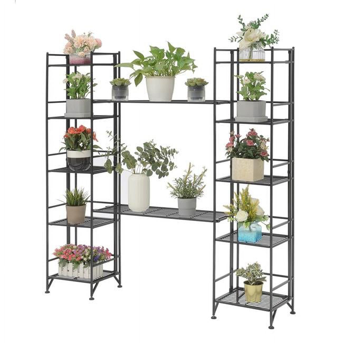 Xtra Storage 5 Tier Folding Metal Shelves with Two Deluxe Extension ...