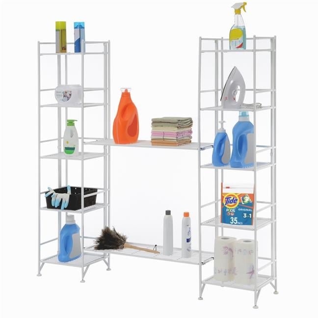 Xtra Storage 5 Tier Folding Metal Shelves with Two Deluxe Extension ...