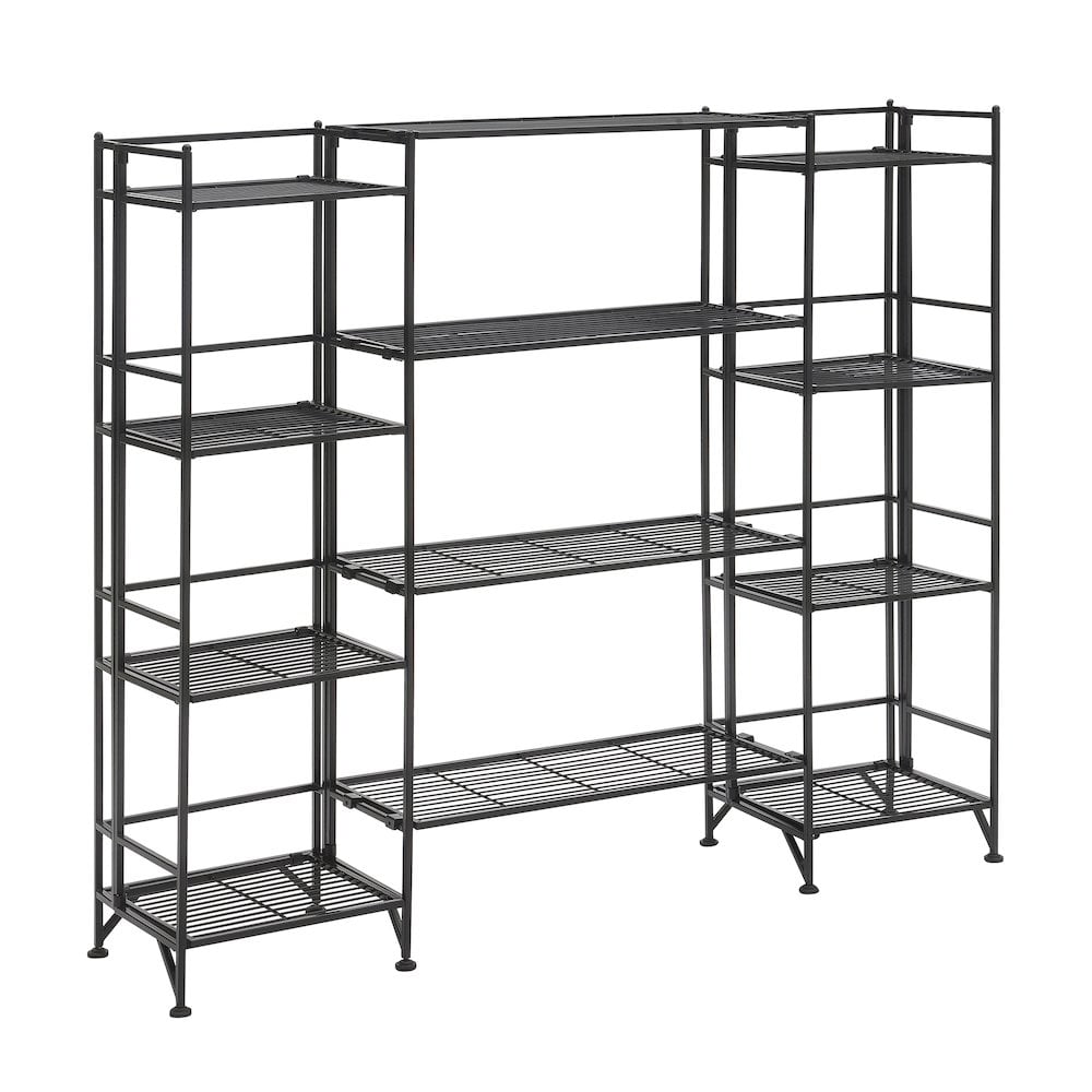 Xtra Storage Four-Tier Folding Black Metal Shelves with Four Extension Shelves - Walmart.com