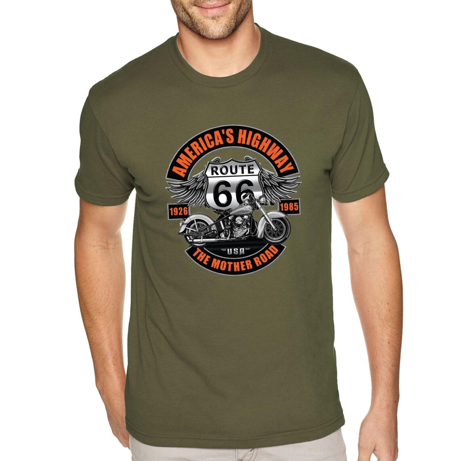 XtraFly Apparel Men's America's Highway Route 66 Motorcycle USA Mother ...