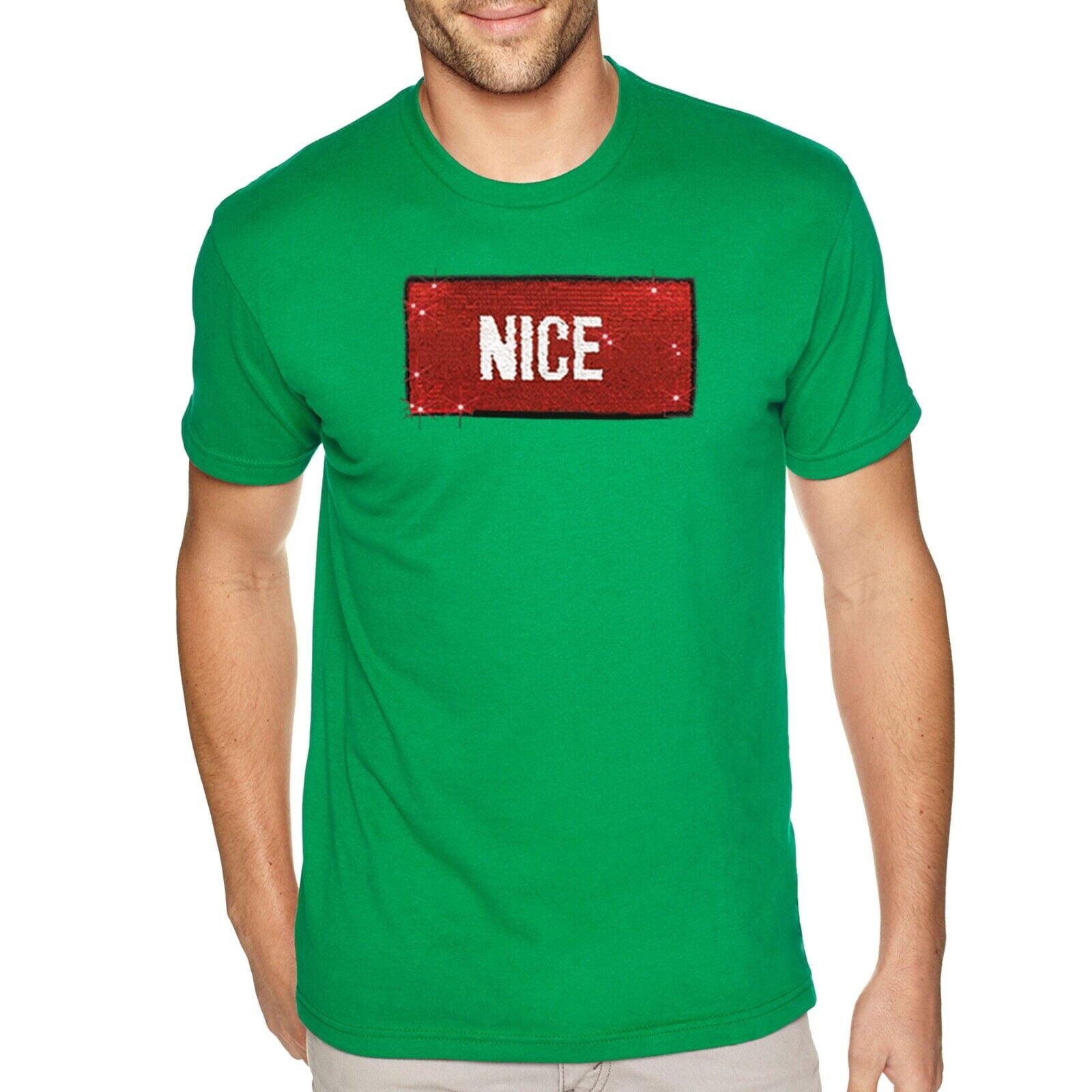 XtraFly Apparel Mens Naughty Nice Flip Reversible Sequined Christmas ...