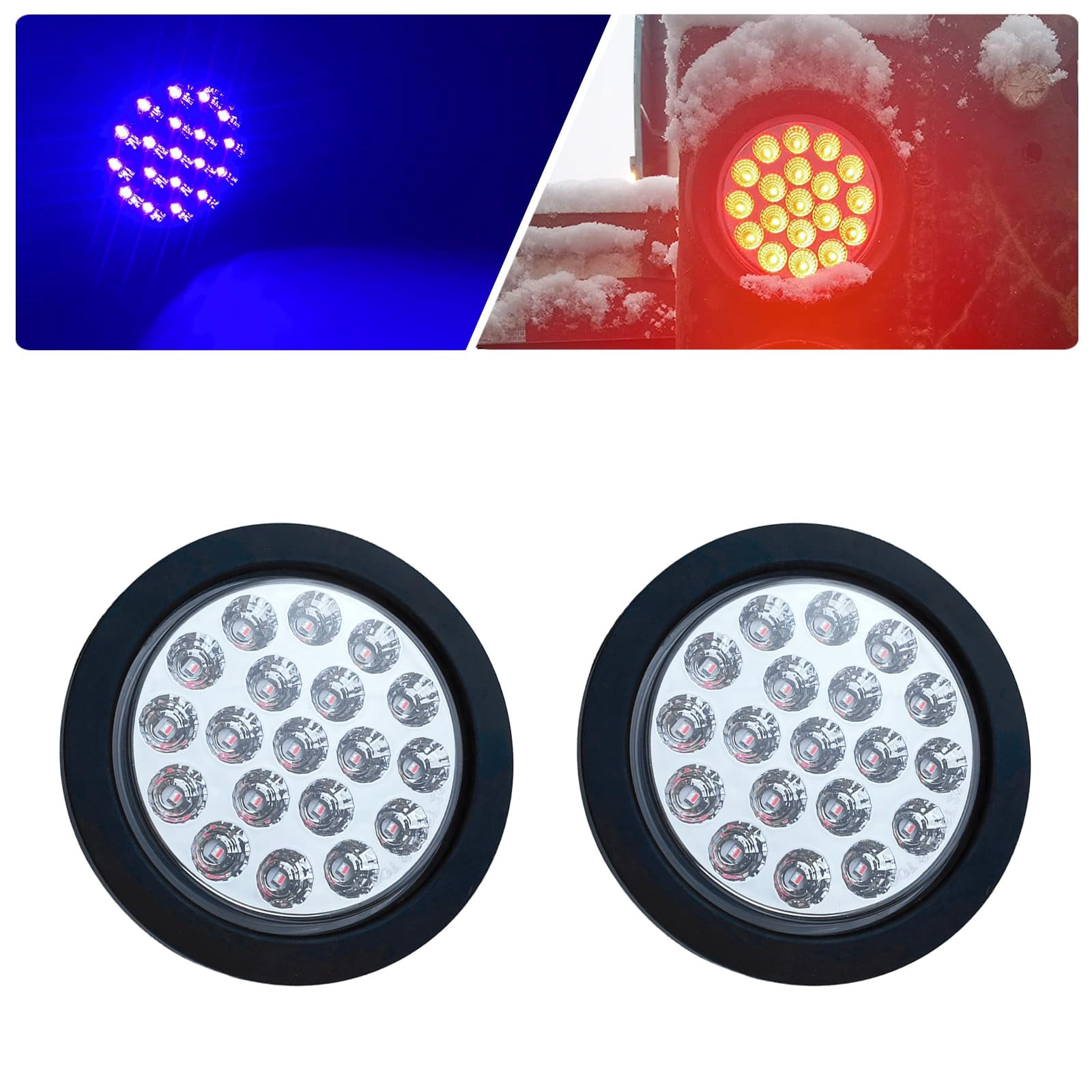 XtraGlow 4 inch Round DHF10 Dual Revolution LED Tail Red Stop Turn Tail ...
