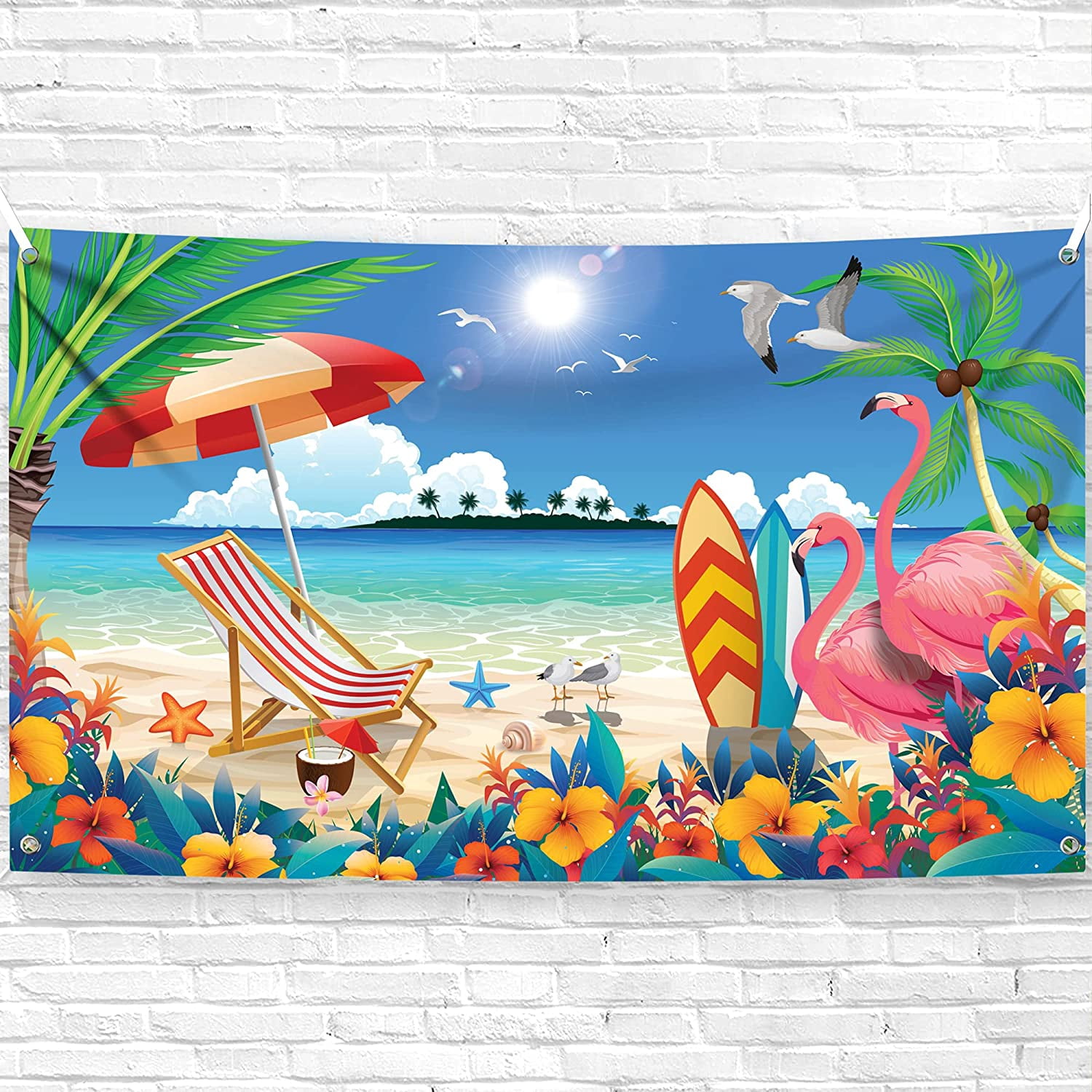 , XtraLarge Beach Photo Backdrop - 72x44 Inch | Summer Backdrop for ...