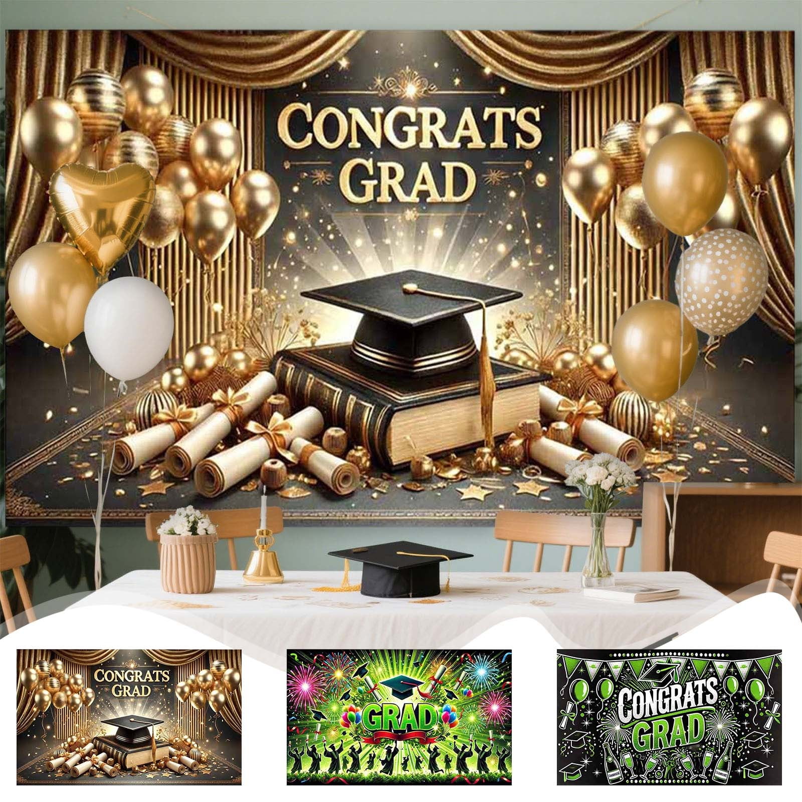 XtraLarge Congrats Grad Banner - 71x43 Inch, Congratulations Backdrop ...