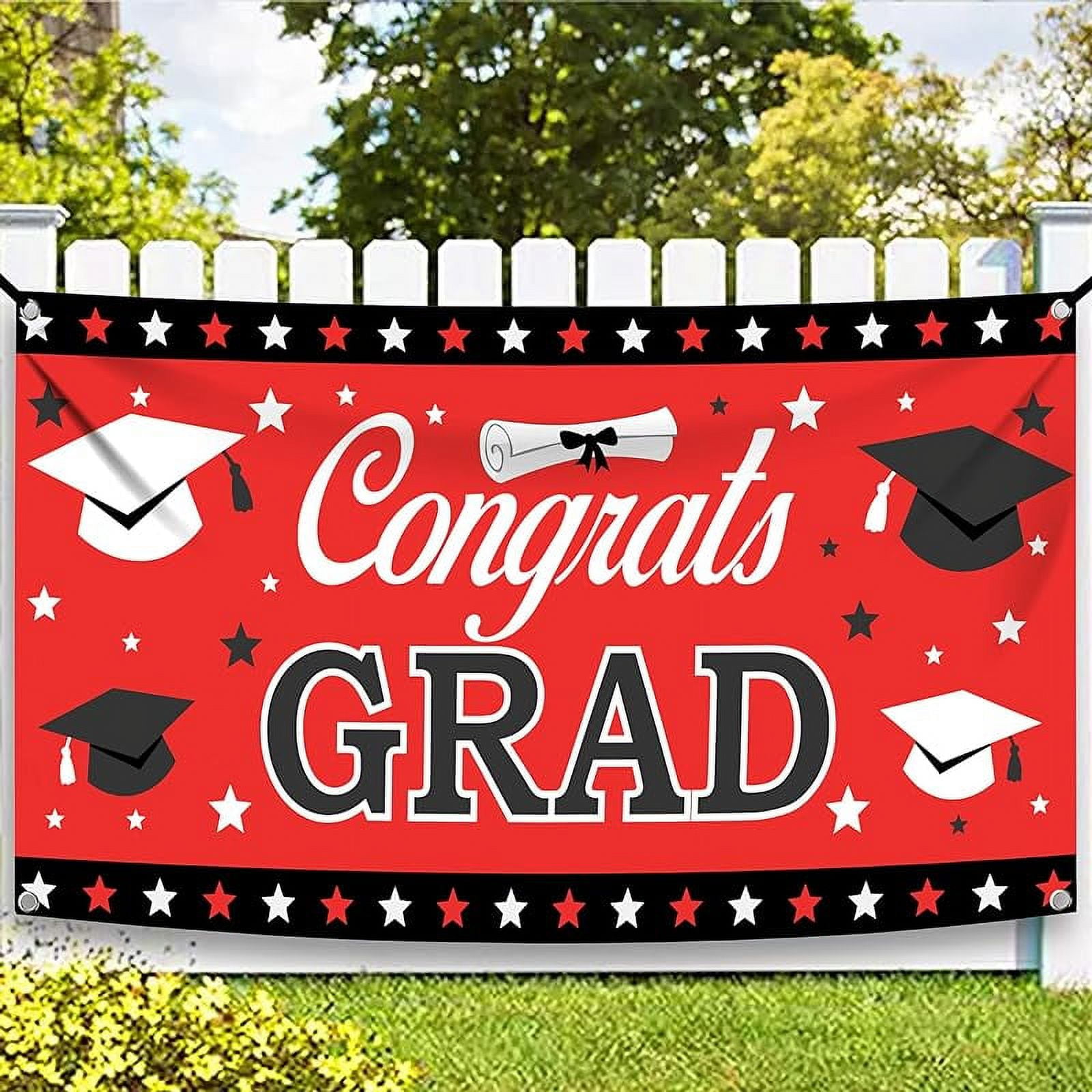 XtraLarge Congrats Grad Banner Red - 72x44 Inch | Graduation Banner ...